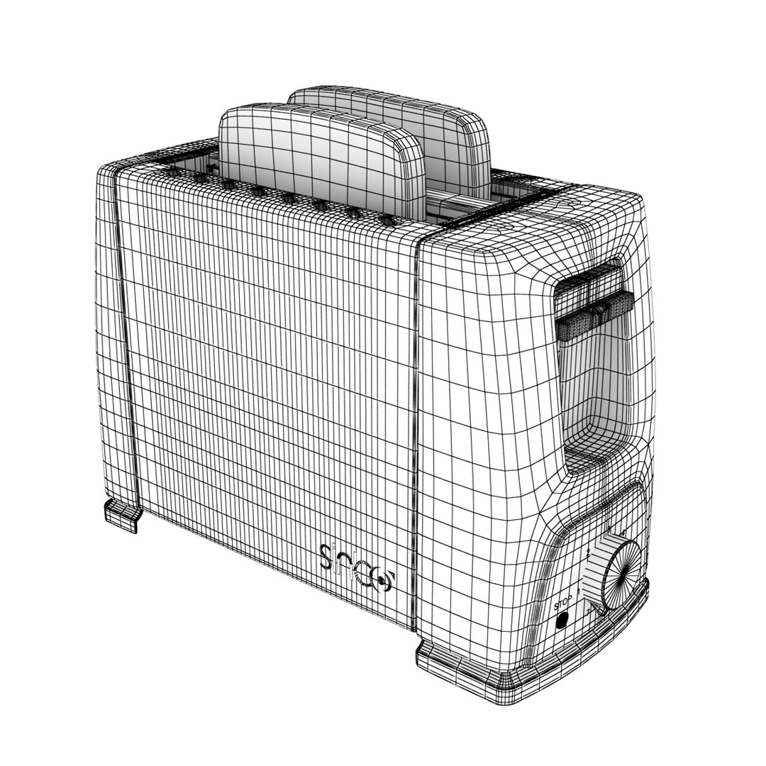 Toaster Sliced Bread 3d Model