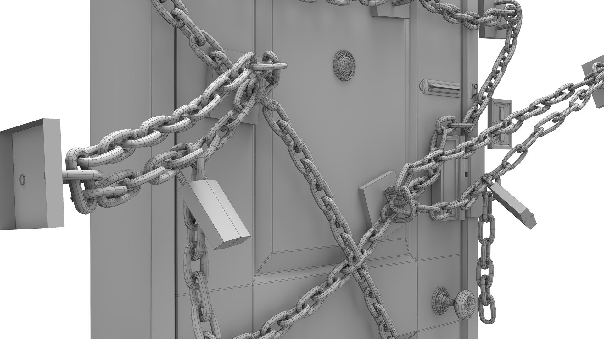 3D Chained Silent Hill 4: The Room Game Door Replica Model - TurboSquid 2240622