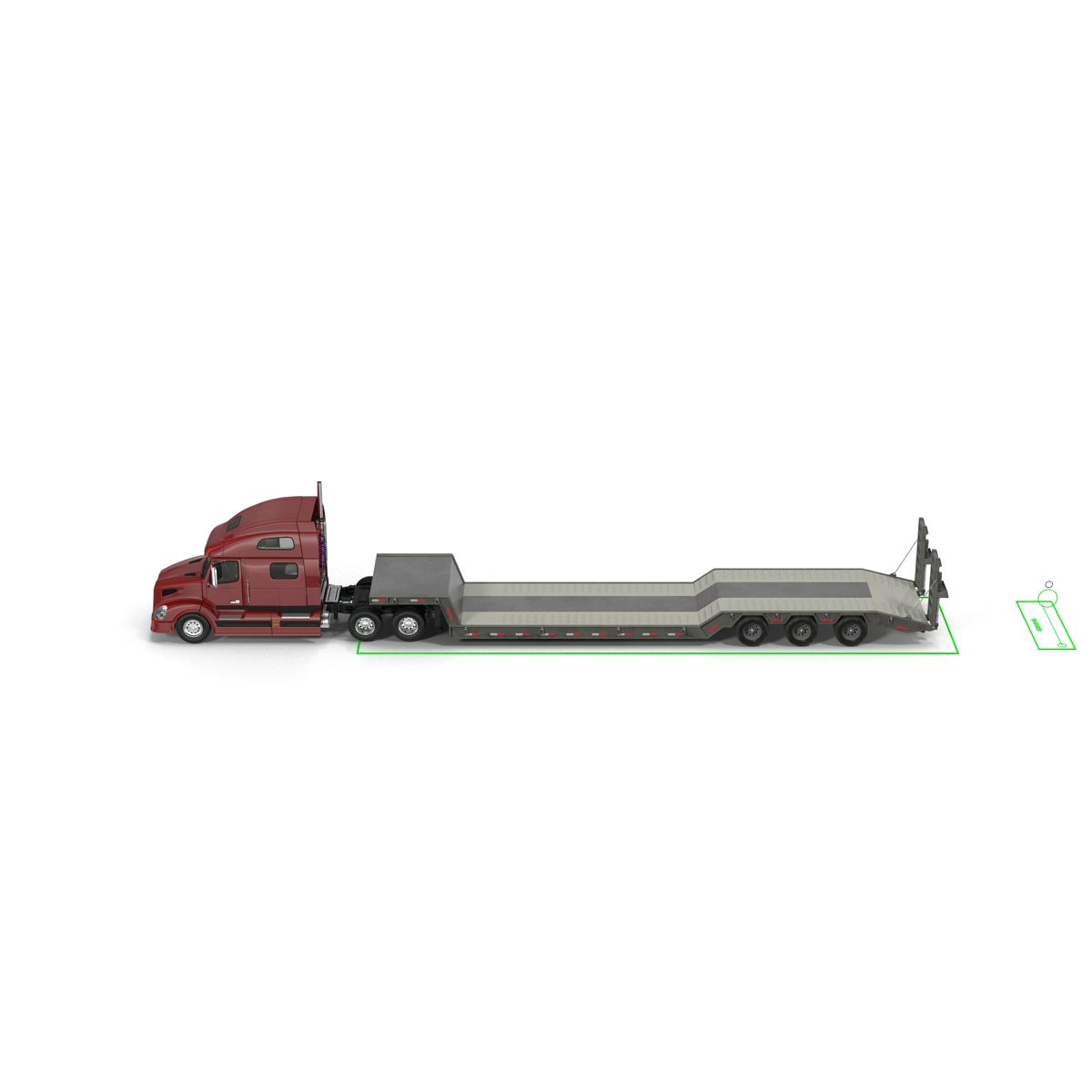 3d truck double drop lowboy model