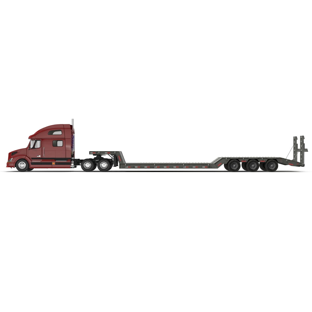 3d truck double drop lowboy model