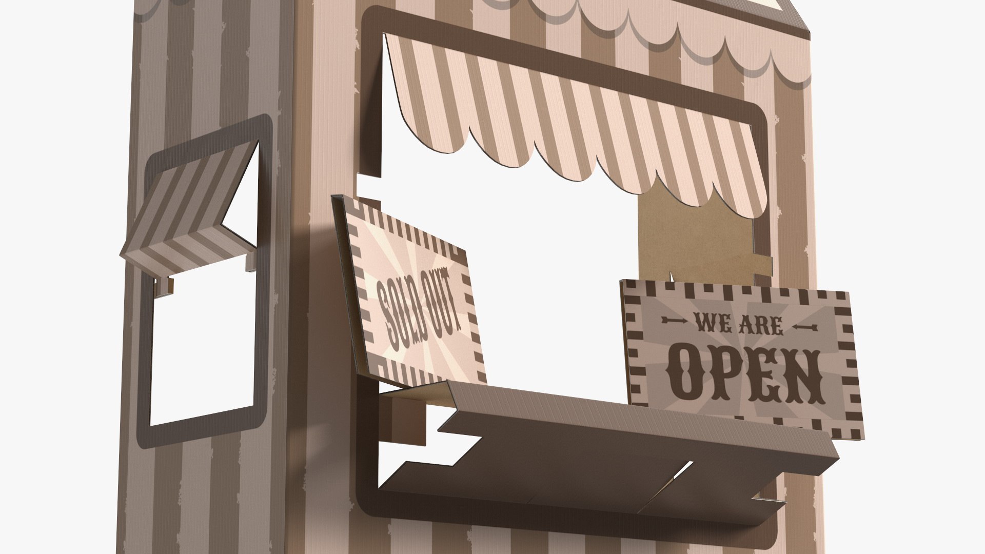 Coffee Booth Cardboard Stand Model - TurboSquid 1816337