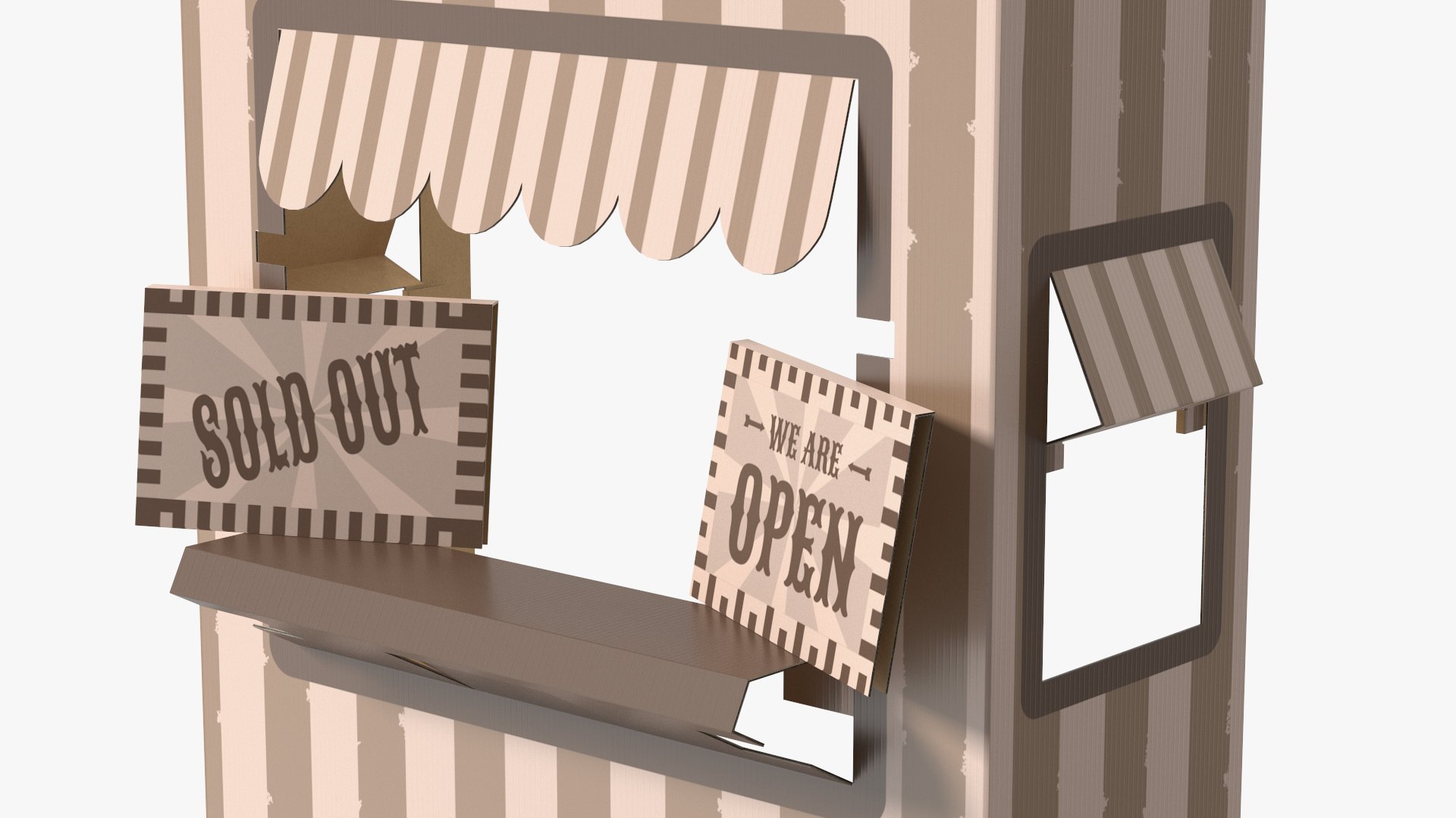 Coffee Booth Cardboard Stand Model - TurboSquid 1816337