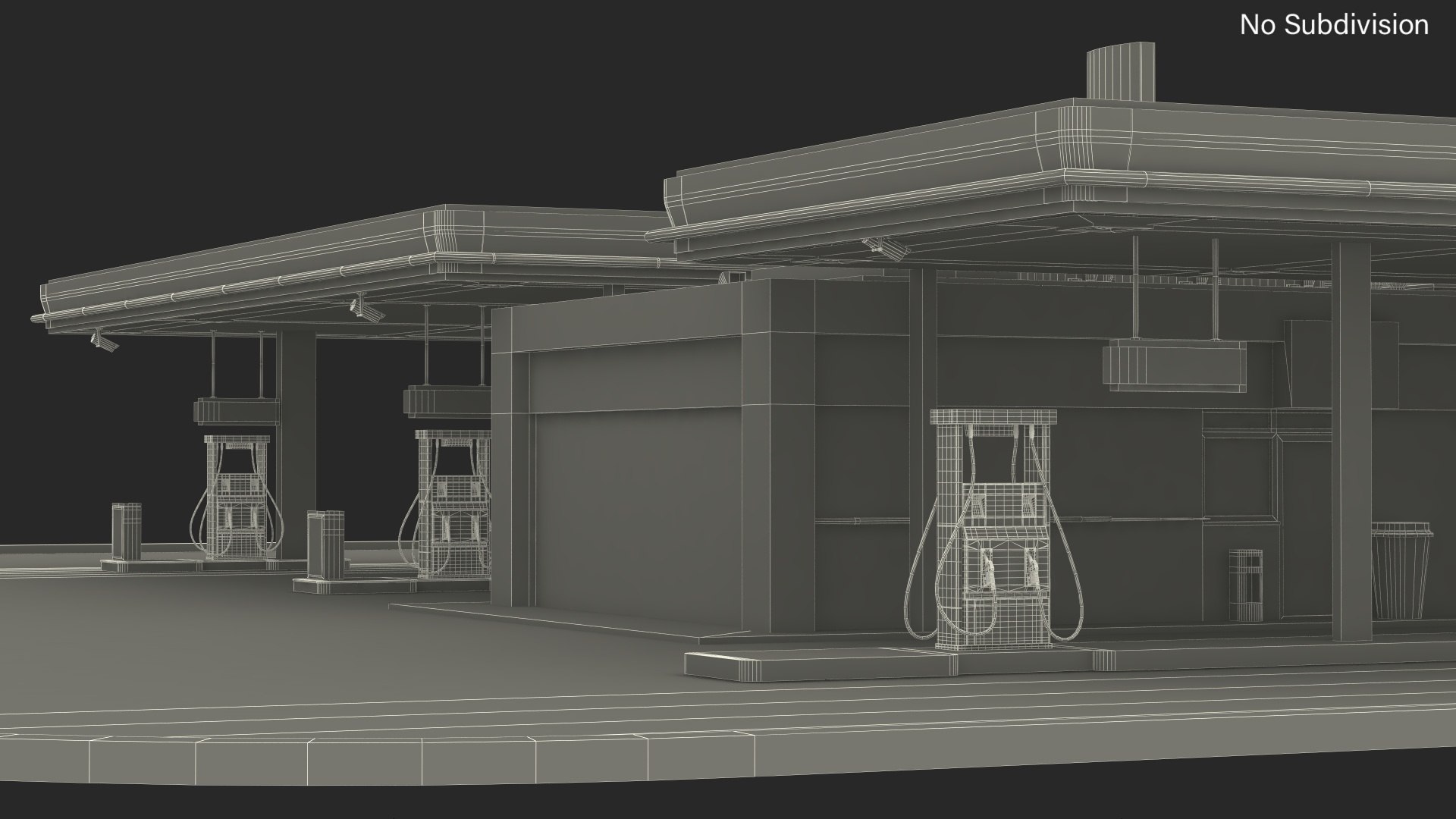 3D Large Gas Station Blue - TurboSquid 2117264