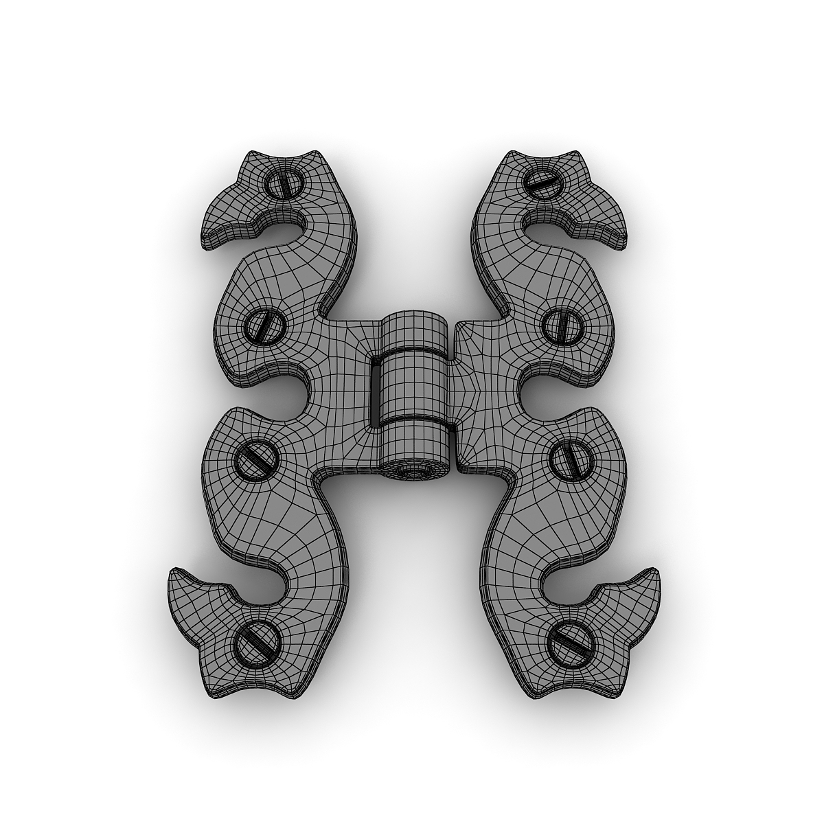 3d model retro door gate hinges