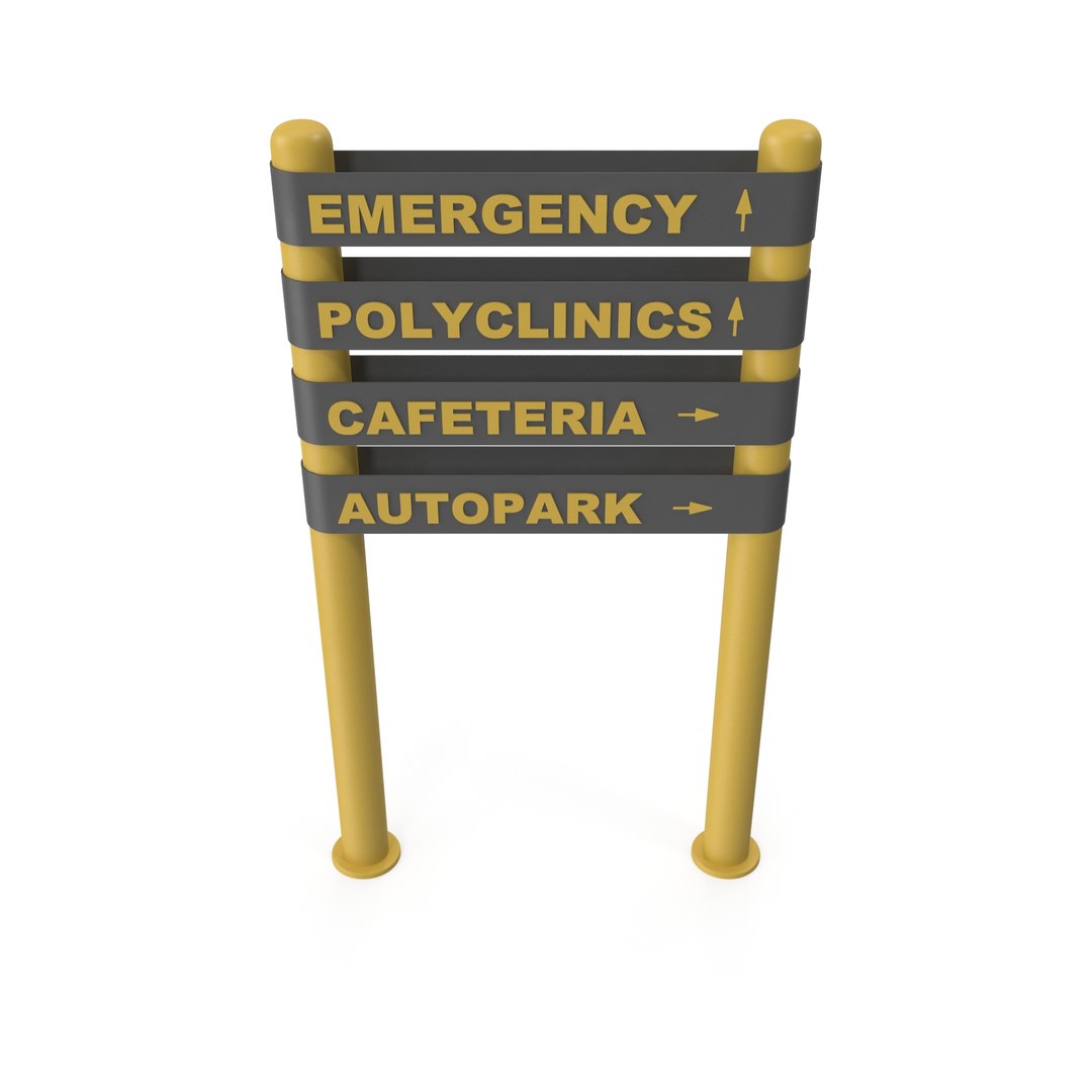 Double-sided Four-section Metal Directional Sign Ground-mounted 3D ...