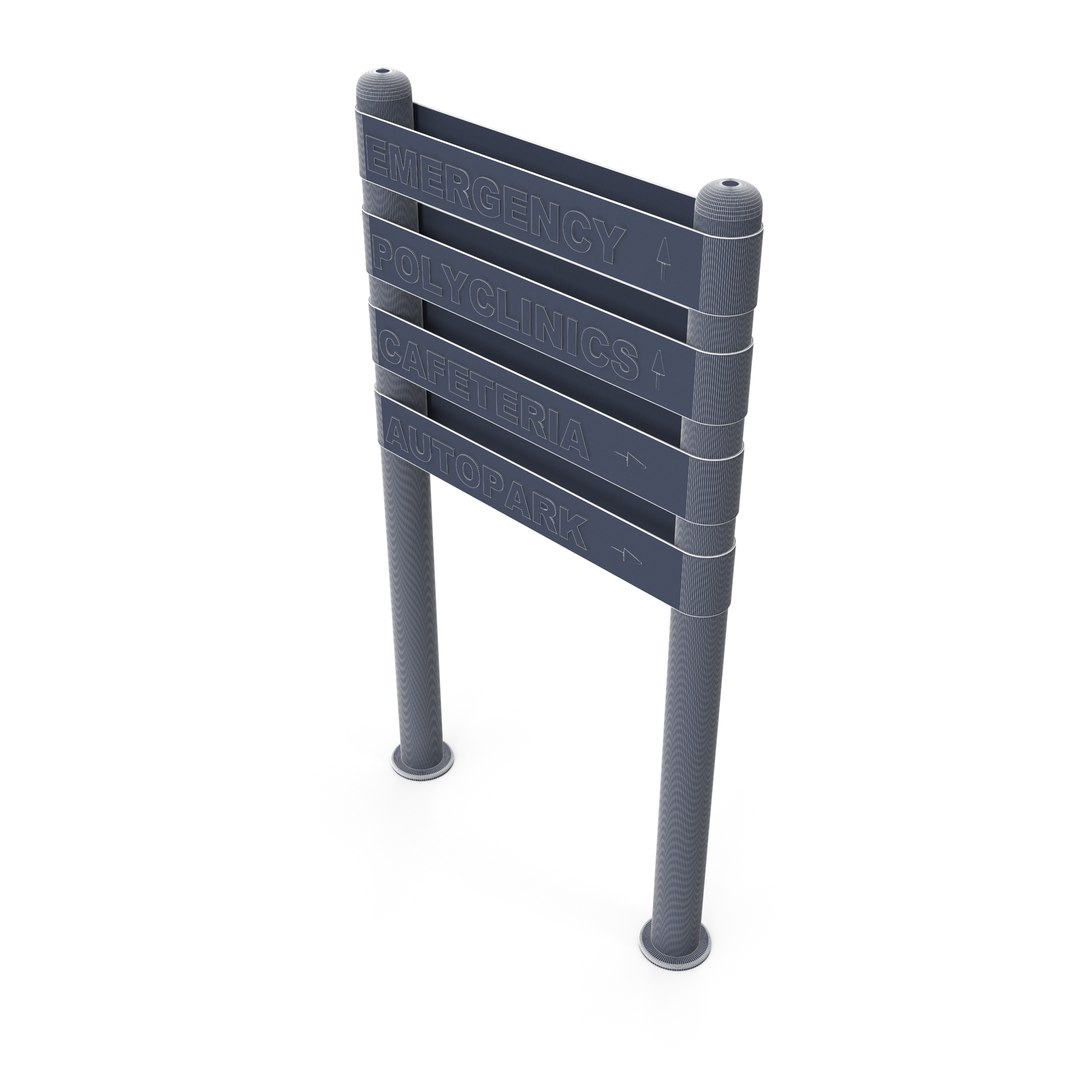 Double-sided Four-section Metal Directional Sign Ground-mounted 3D ...