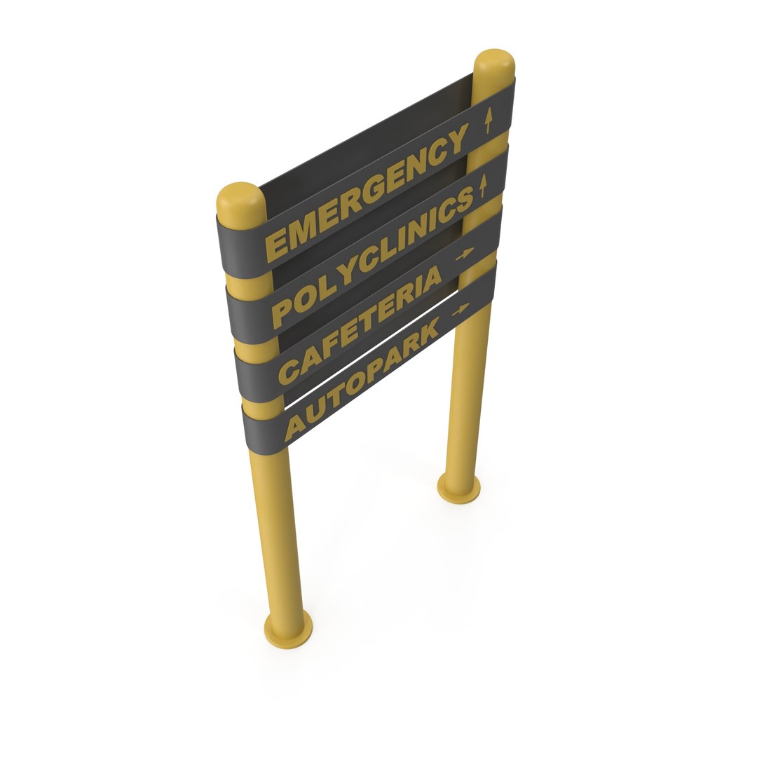 Double-sided Four-section Metal Directional Sign Ground-mounted 3D ...