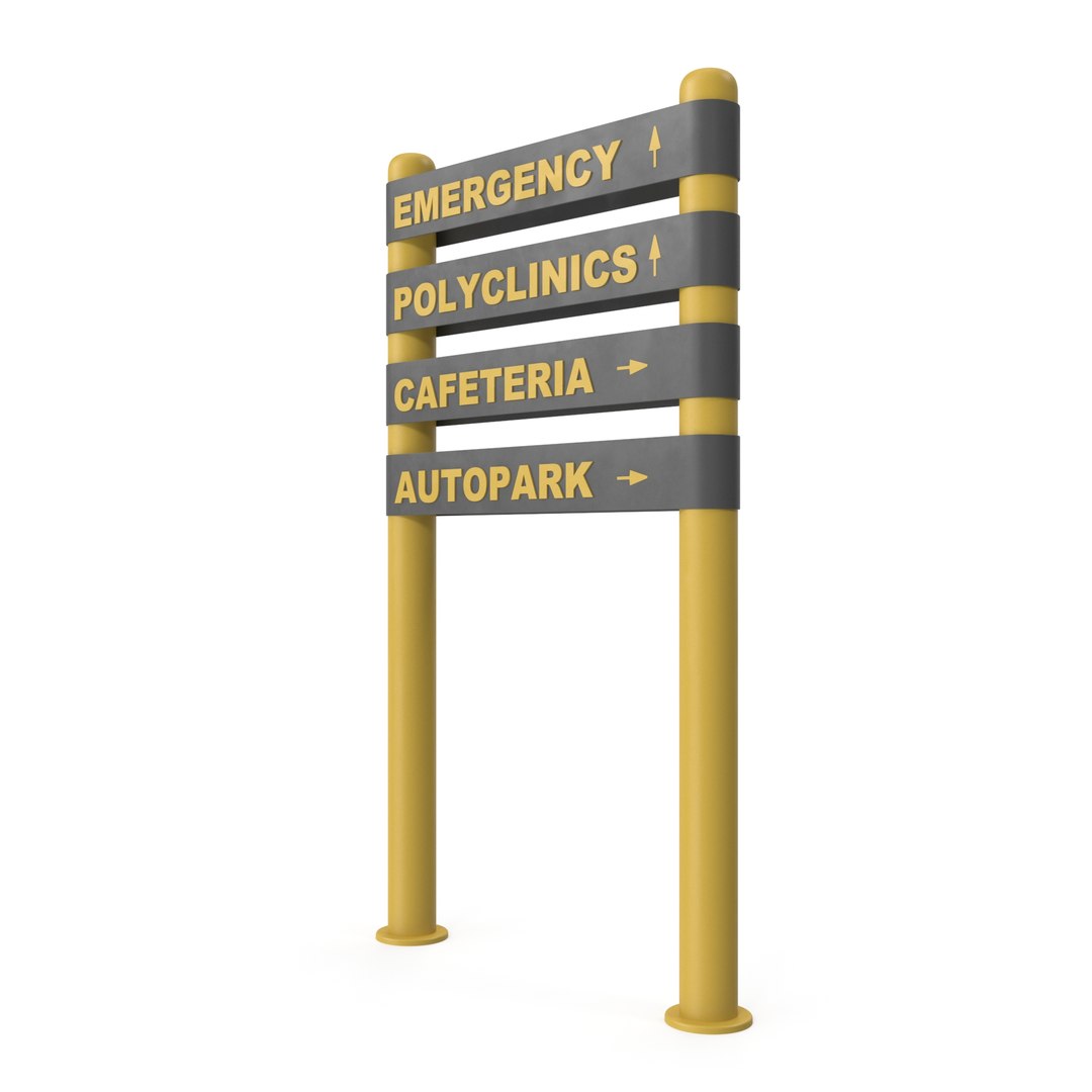 Double-sided Four-section Metal Directional Sign Ground-mounted 3D ...