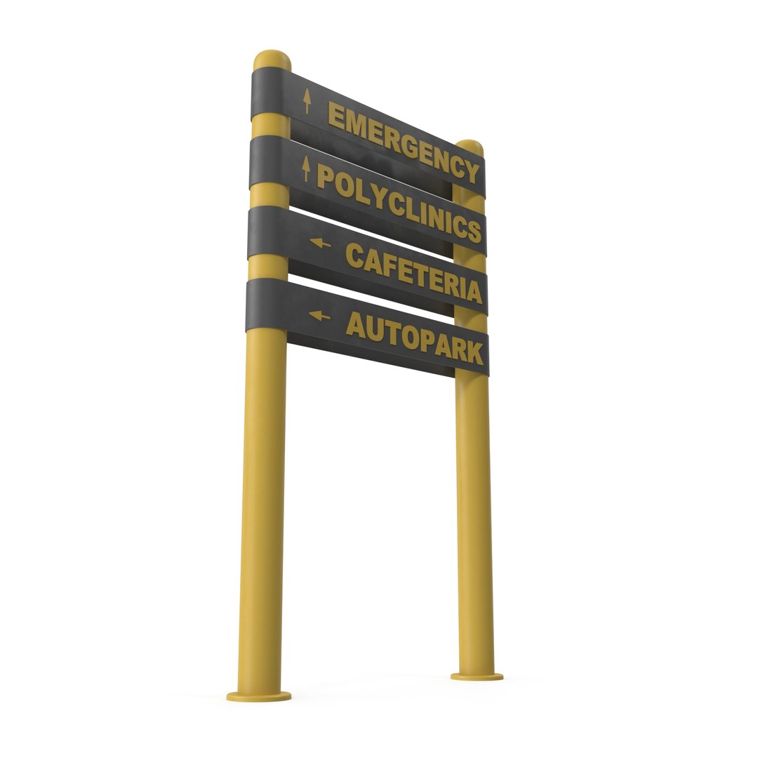 Double-sided Four-section Metal Directional Sign Ground-mounted 3D ...