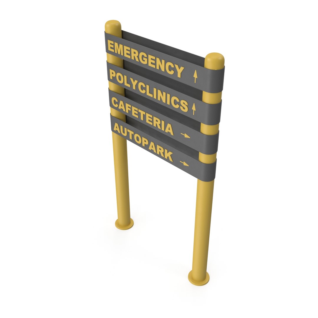 Double-sided Four-section Metal Directional Sign Ground-mounted 3D ...
