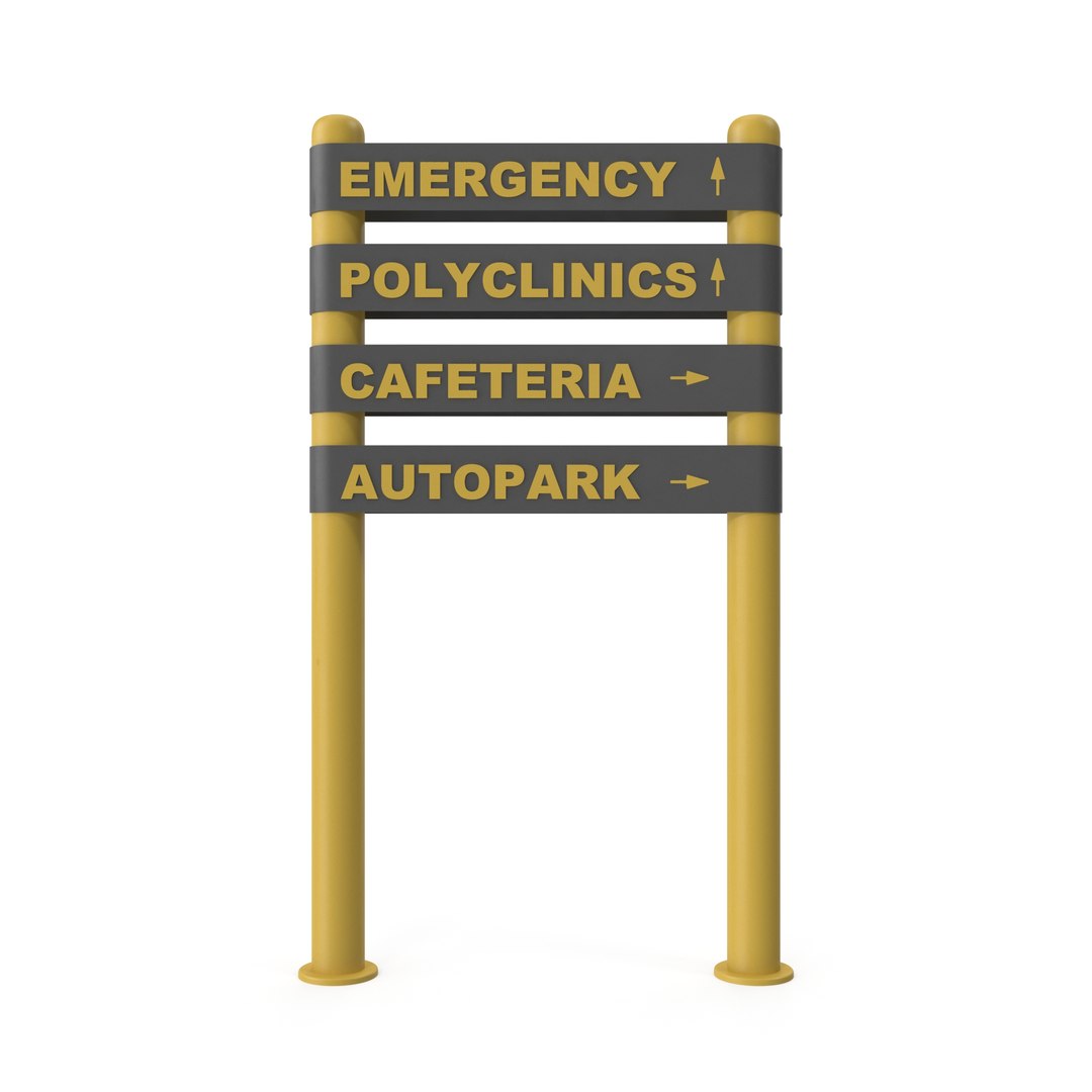 Double-sided Four-section Metal Directional Sign Ground-mounted 3D ...
