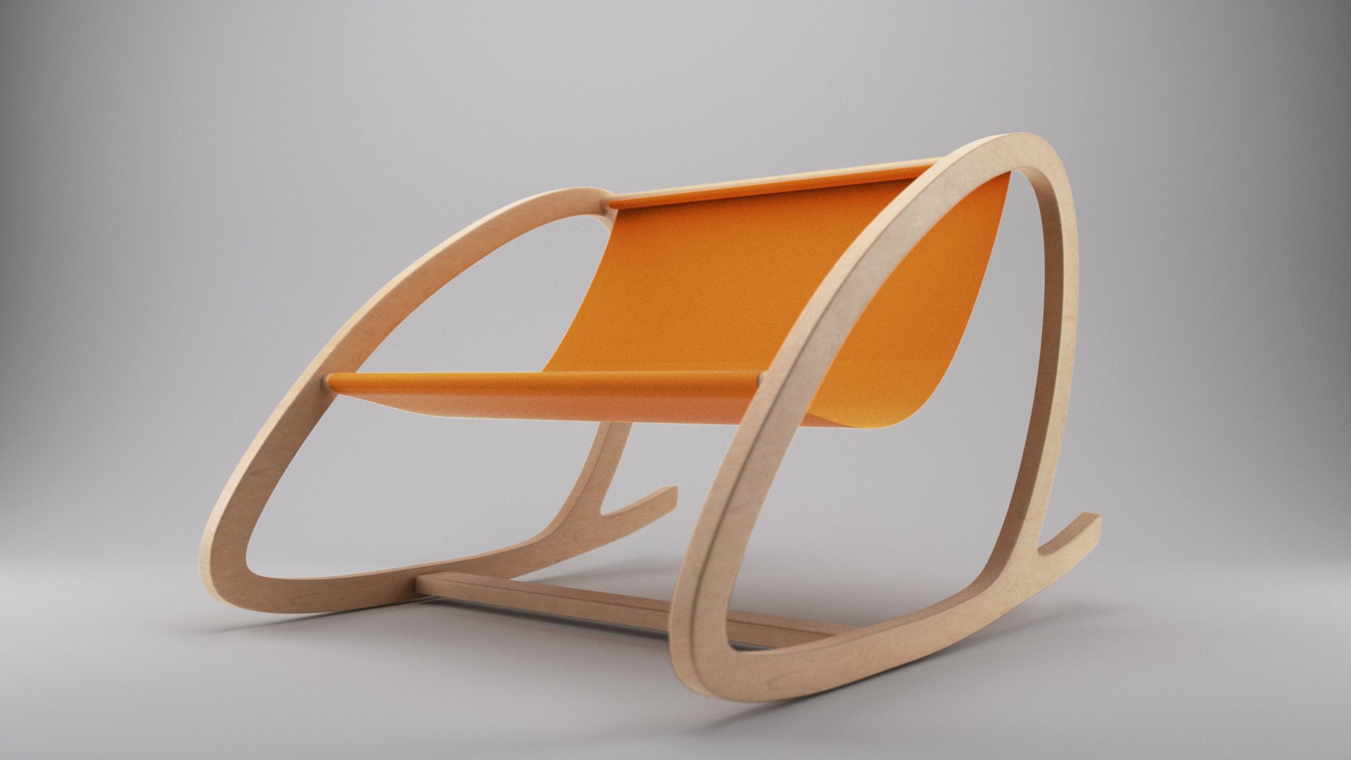 Minimalistic Orange Rocking Chair 3D Model - TurboSquid 1974193