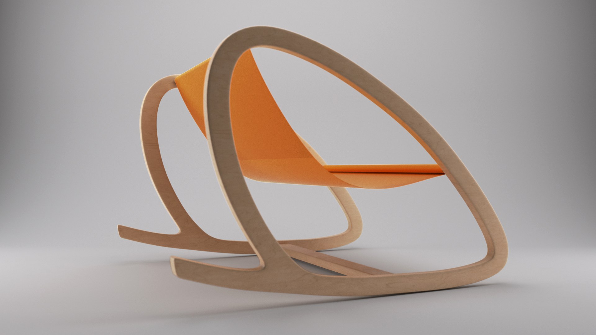 Minimalistic Orange Rocking Chair 3D Model - TurboSquid 1974193
