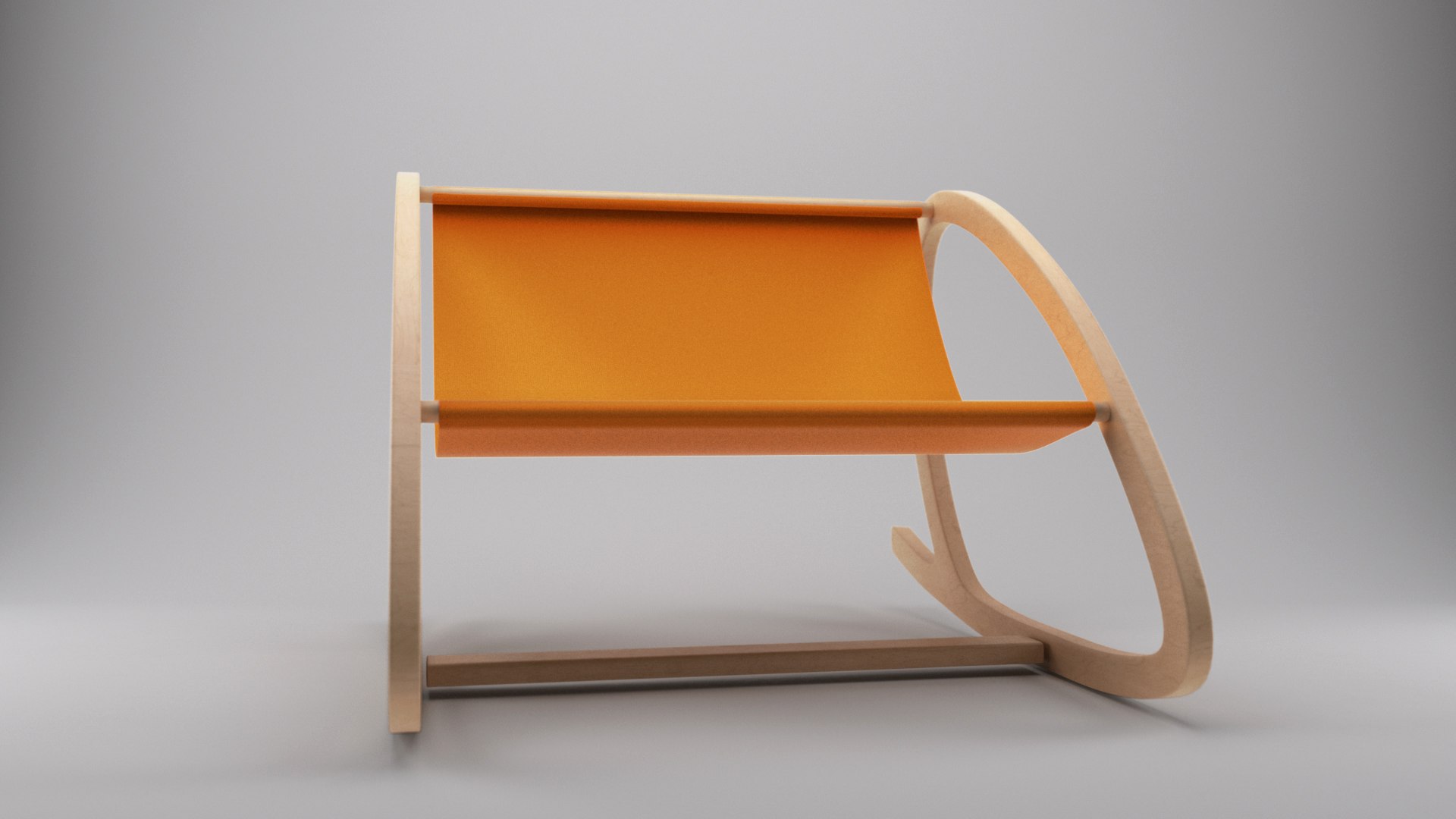 Minimalistic Orange Rocking Chair 3D Model - TurboSquid 1974193