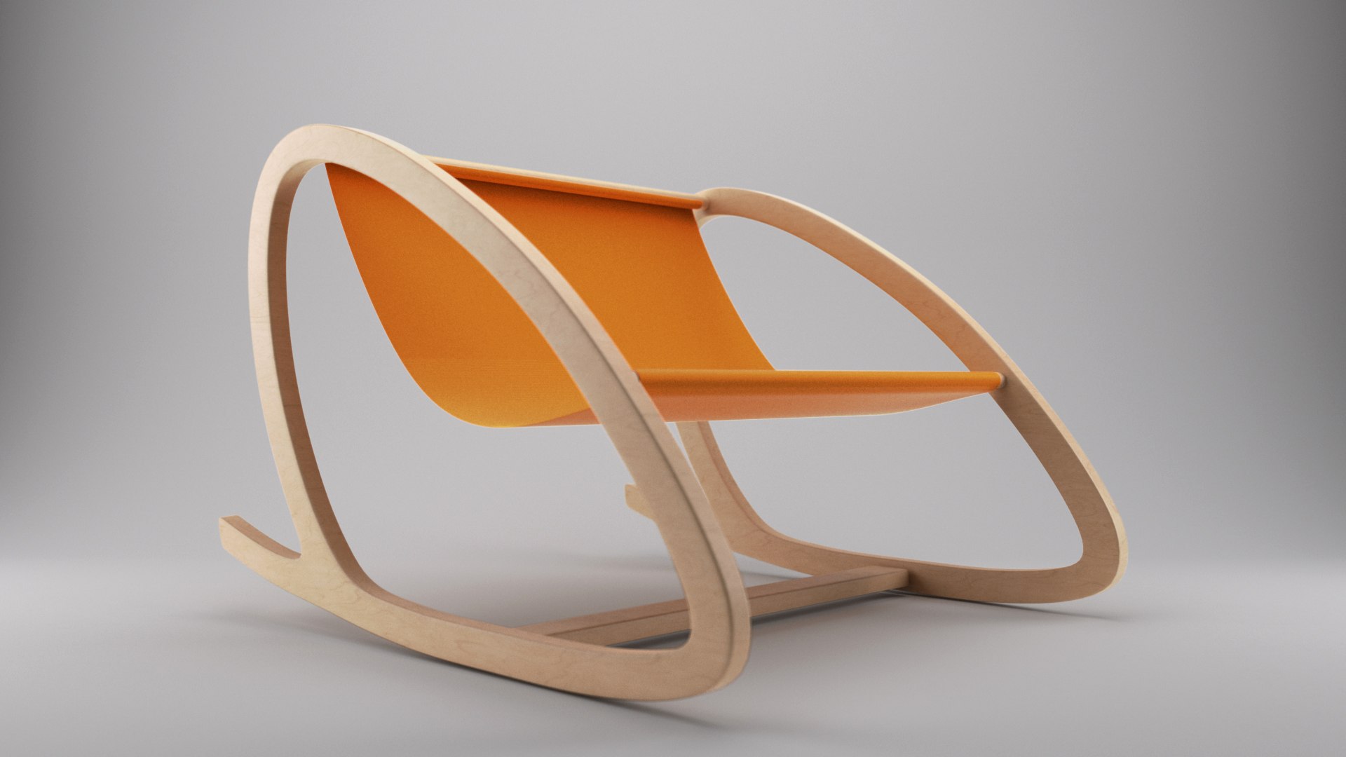 Minimalistic Orange Rocking Chair 3D Model - TurboSquid 1974193