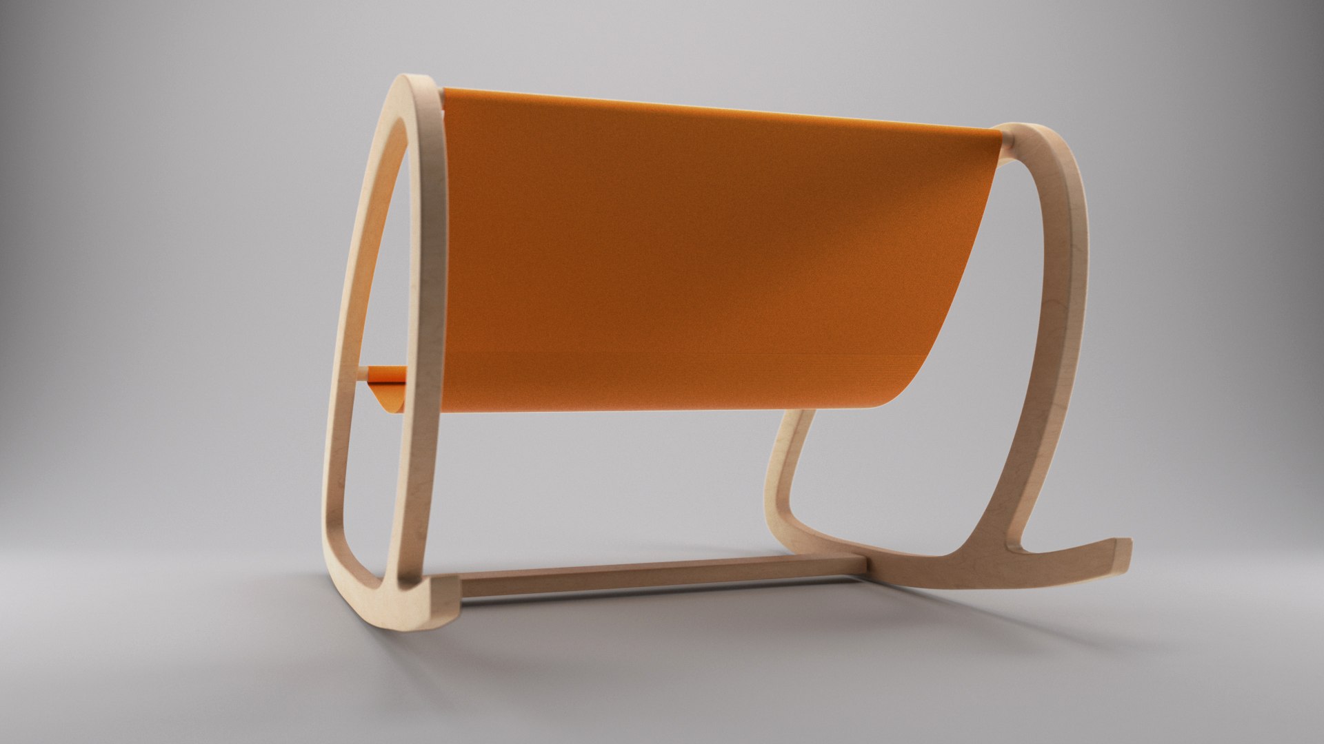 Minimalistic Orange Rocking Chair 3D Model - TurboSquid 1974193