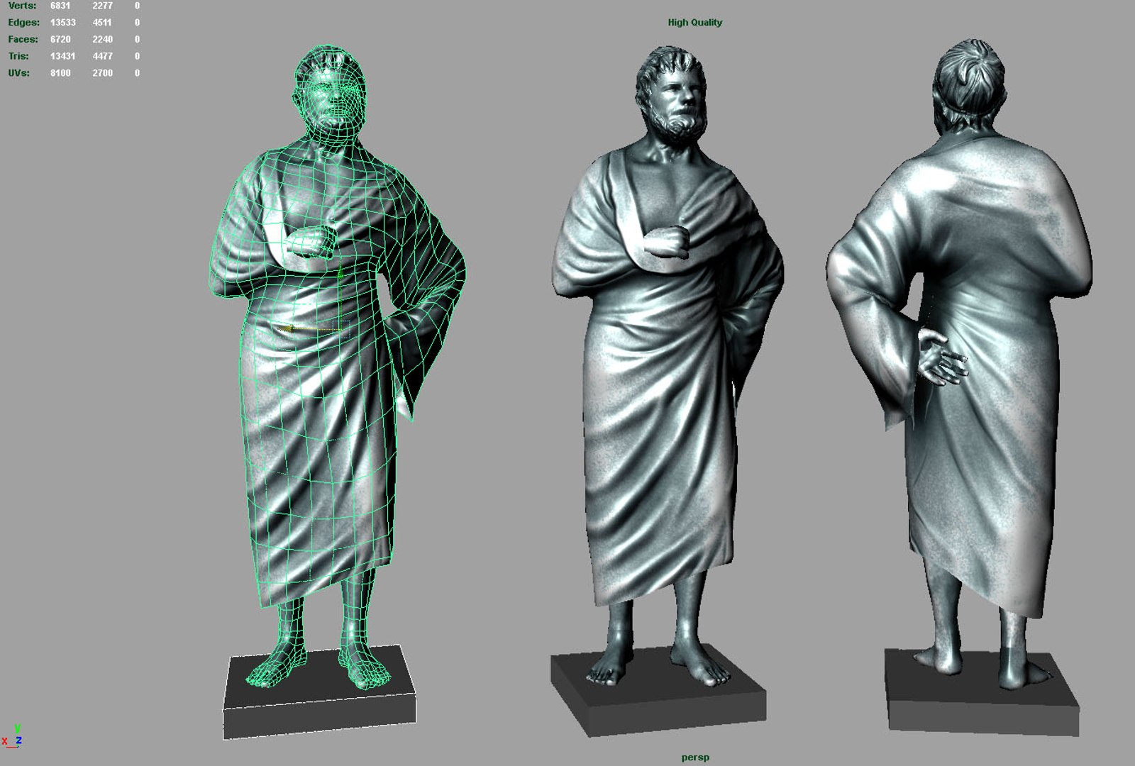 Roman Statue 3d Model