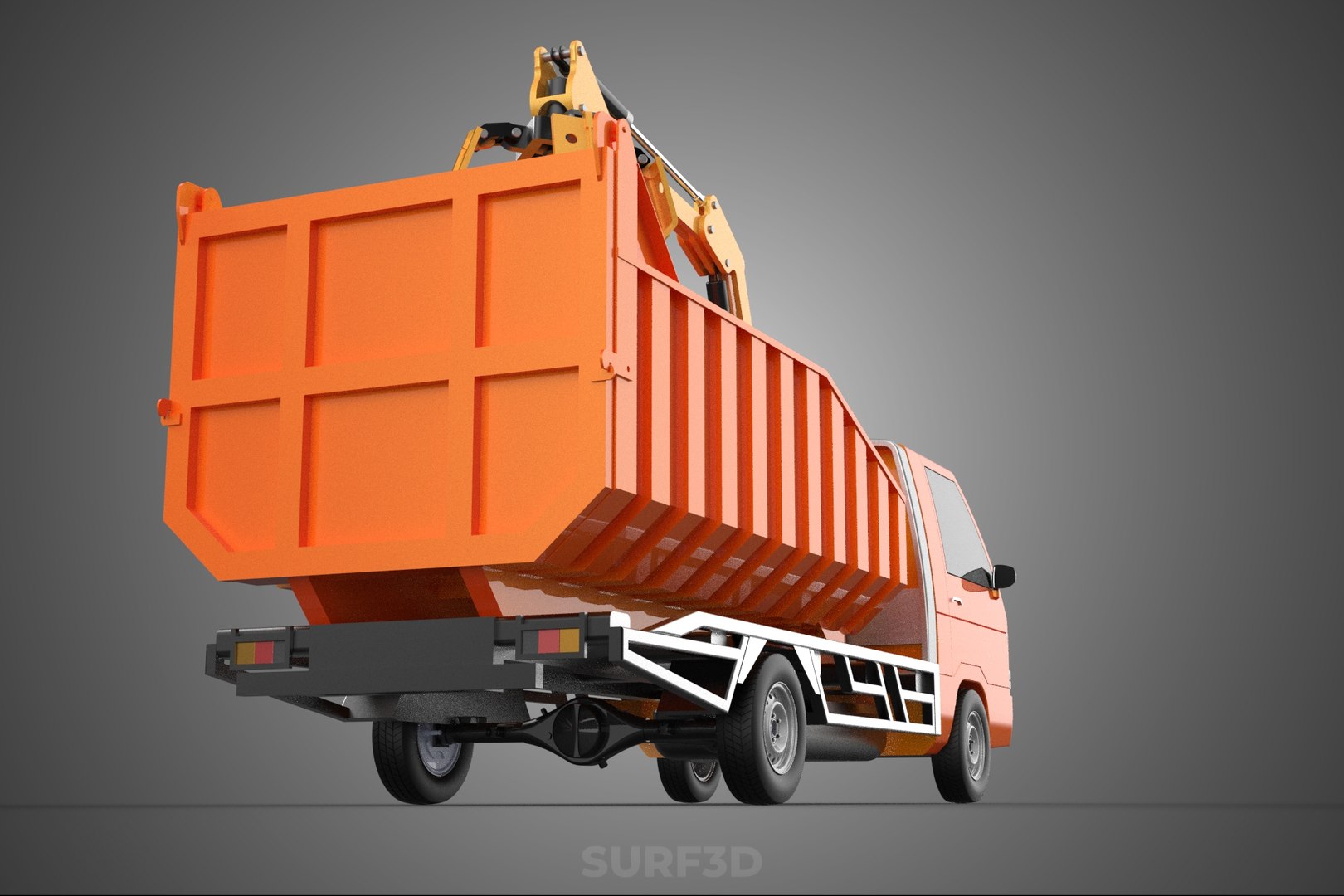 DUMP TRUCK GRAPPLE CAR PICK UP SCRAP GARBAGE GRABBER CRANE LIFT 3D ...