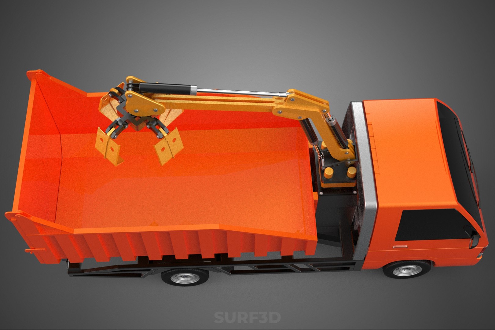 DUMP TRUCK GRAPPLE CAR PICK UP SCRAP GARBAGE GRABBER CRANE LIFT 3D ...