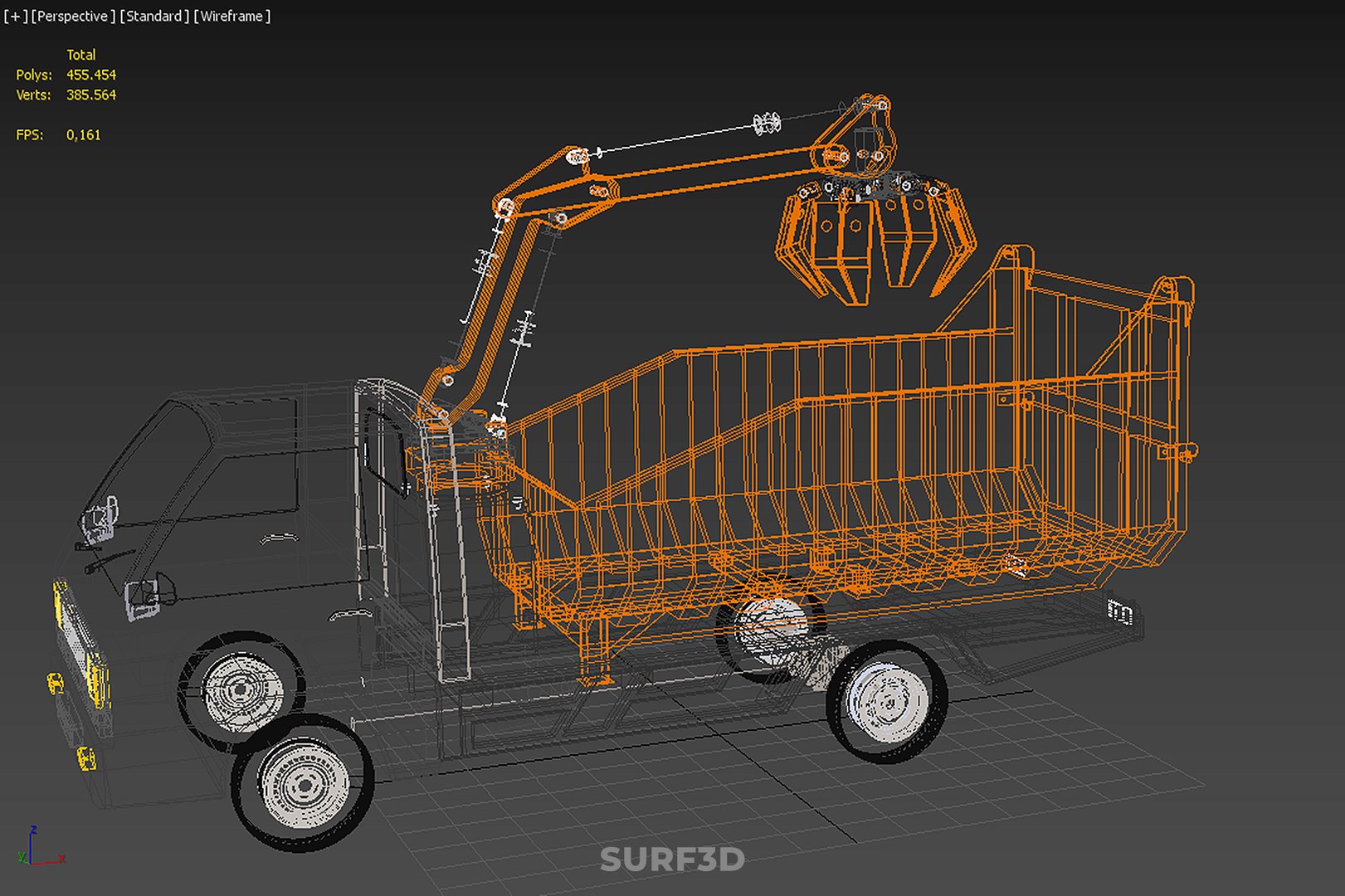 DUMP TRUCK GRAPPLE CAR PICK UP SCRAP GARBAGE GRABBER CRANE LIFT 3D ...