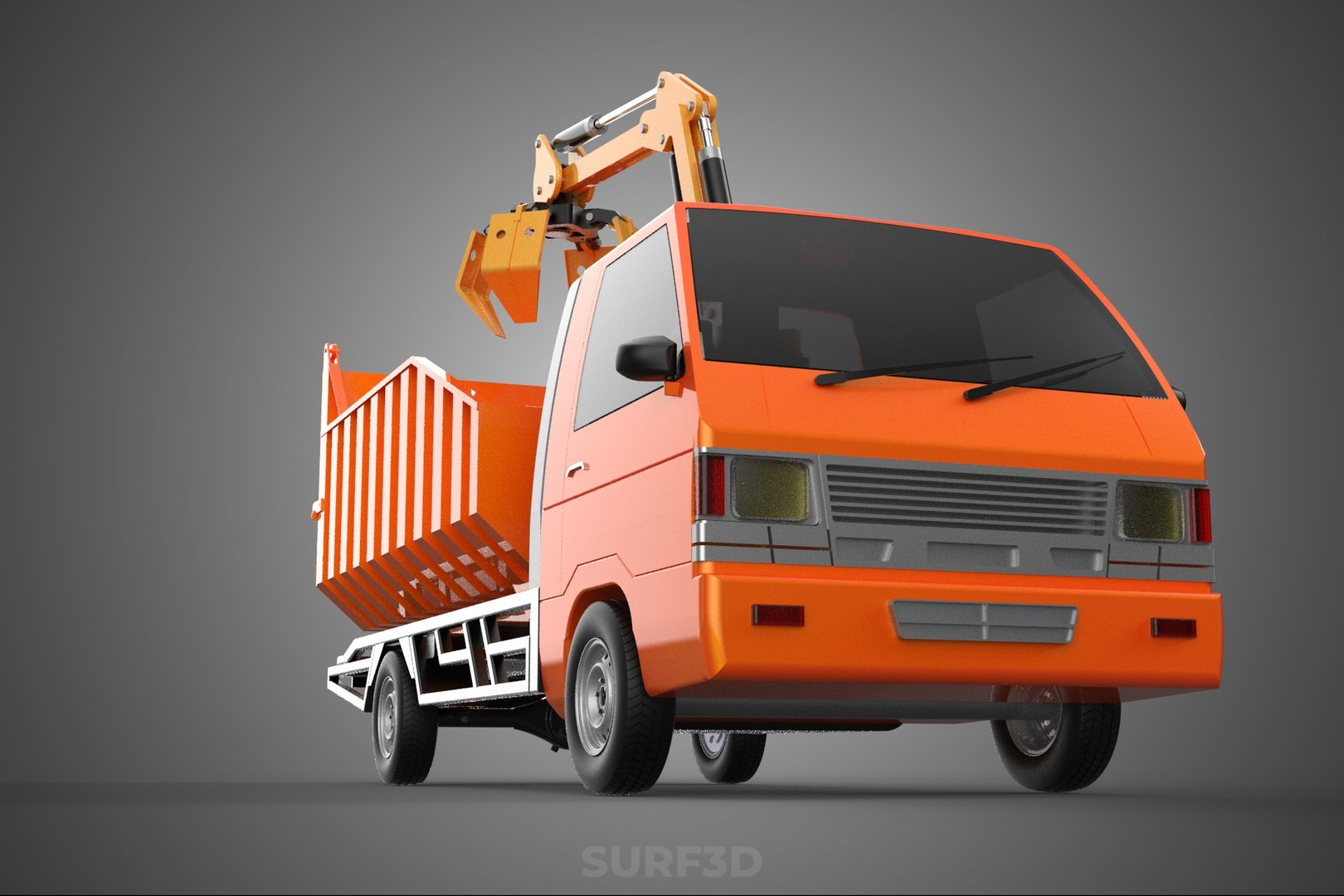 DUMP TRUCK GRAPPLE CAR PICK UP SCRAP GARBAGE GRABBER CRANE LIFT 3D ...