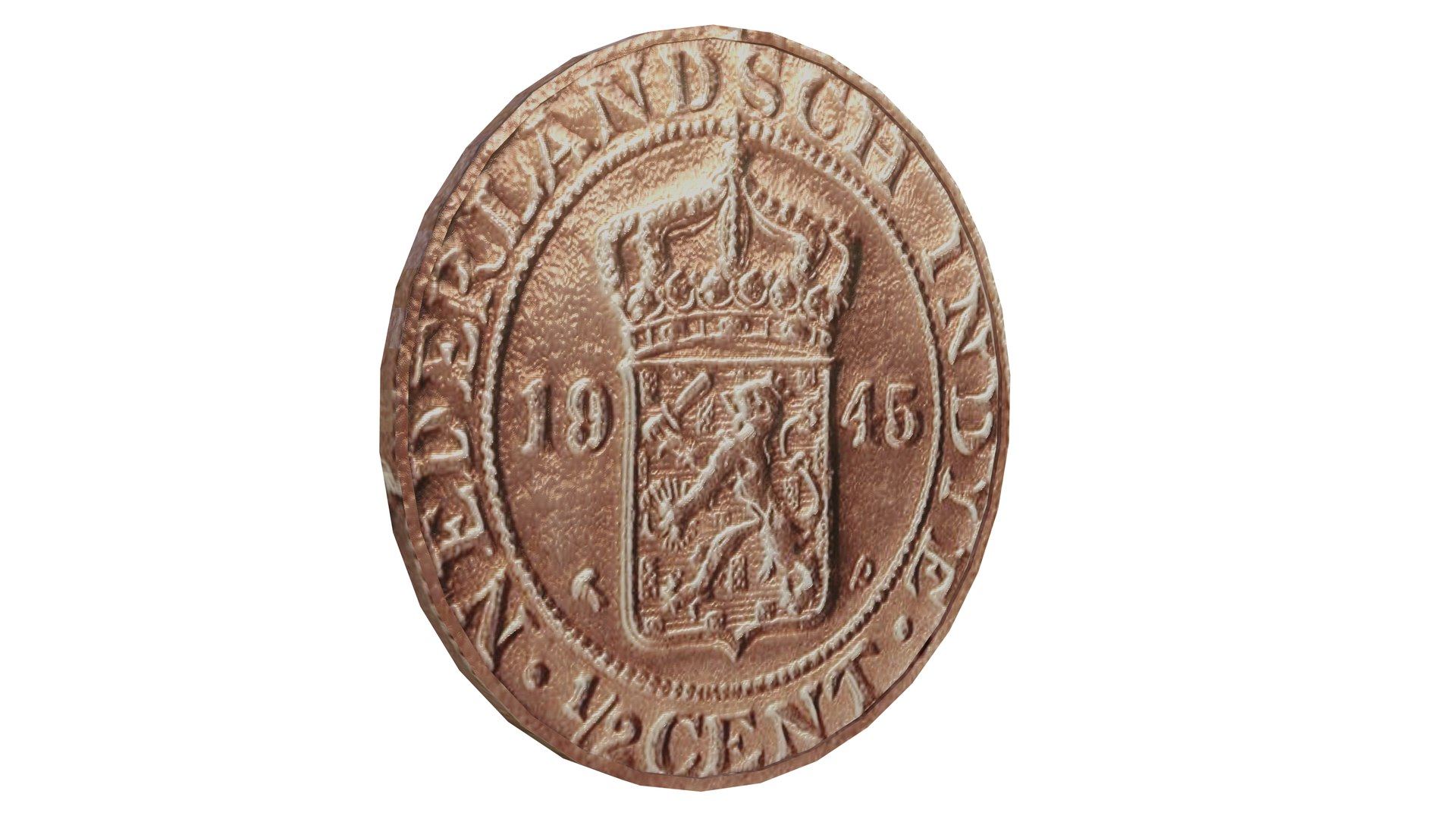 3D Nederlandsch-Indie 12 Cent Coin 1945 Dutch Colonial Era - TurboSquid ...