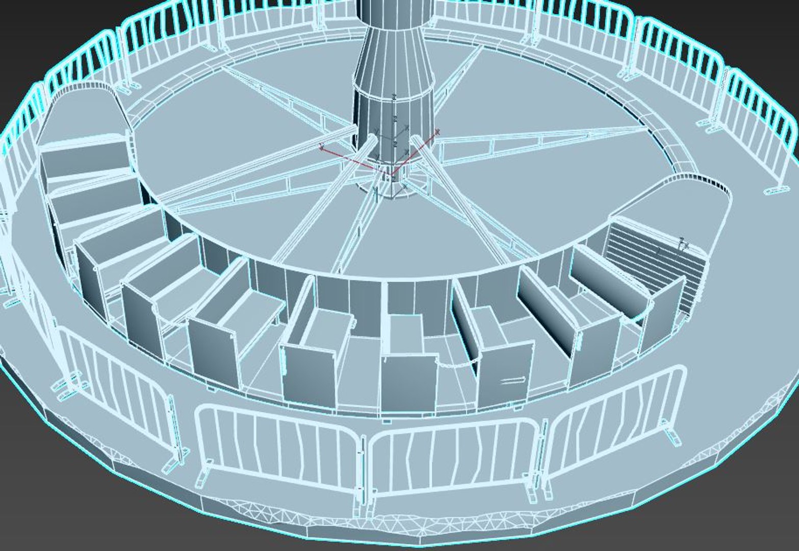3D Ship Carousel In Abandoned Amusement Park - TurboSquid 1801656