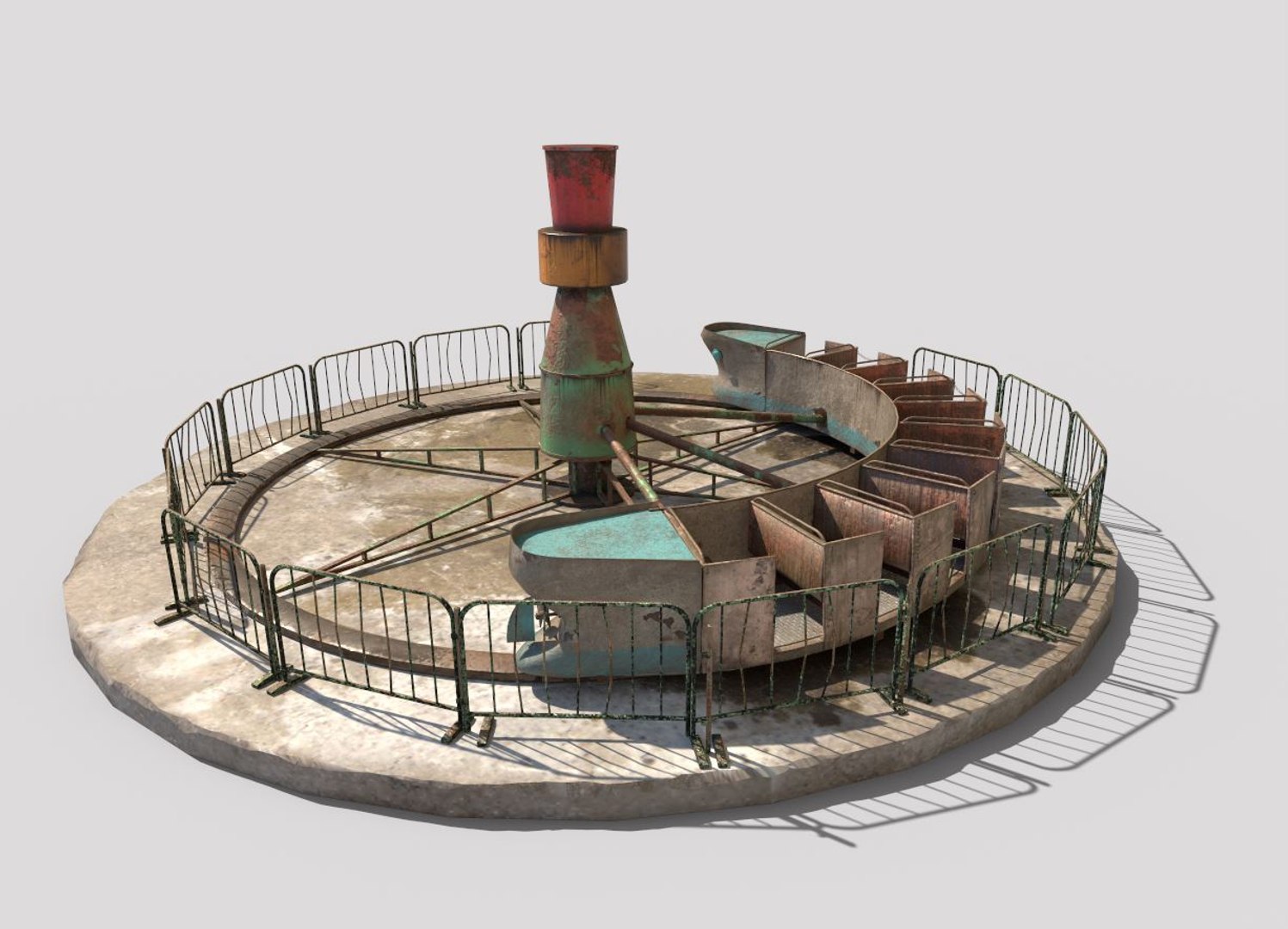 3D Ship Carousel In Abandoned Amusement Park - TurboSquid 1801656