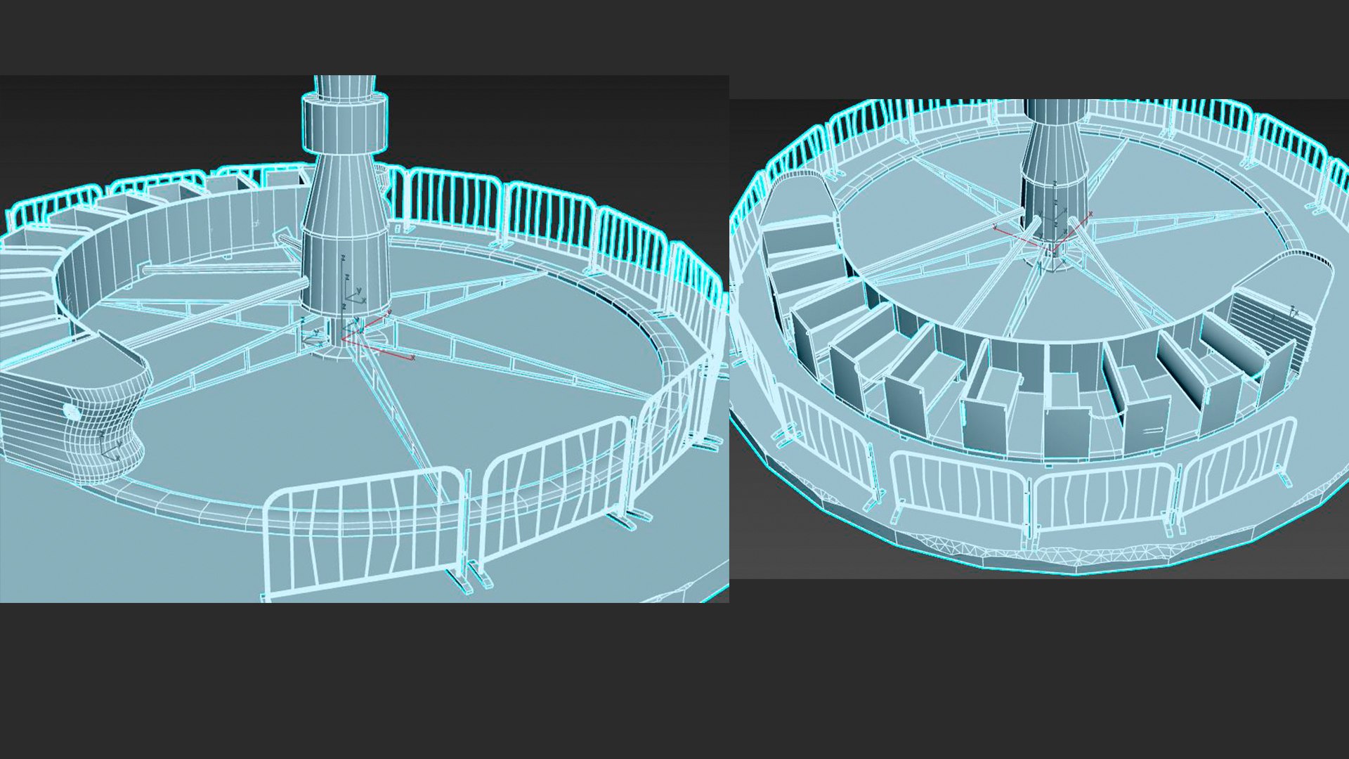 3D Ship Carousel In Abandoned Amusement Park - TurboSquid 1801656