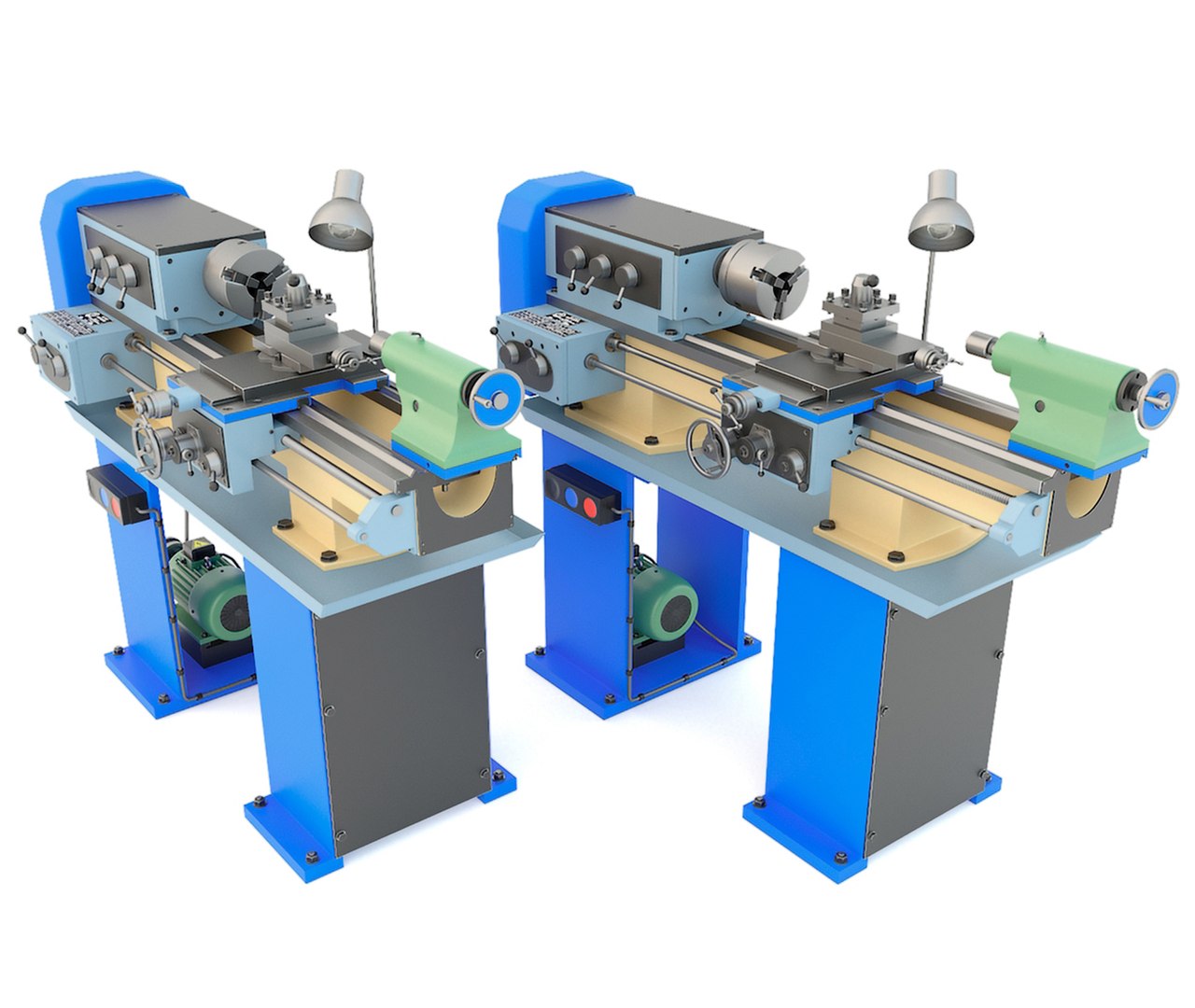 3D TV4 Lathe Machine - Industrial Machine Tool Blue - TurboSquid 1809524