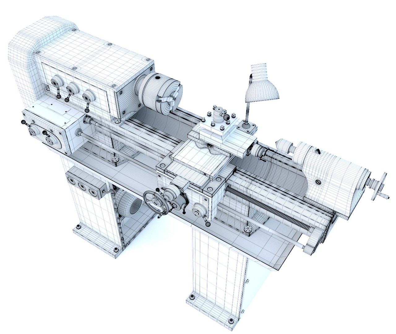 3D TV4 Lathe Machine - Industrial Machine Tool Blue - TurboSquid 1809524