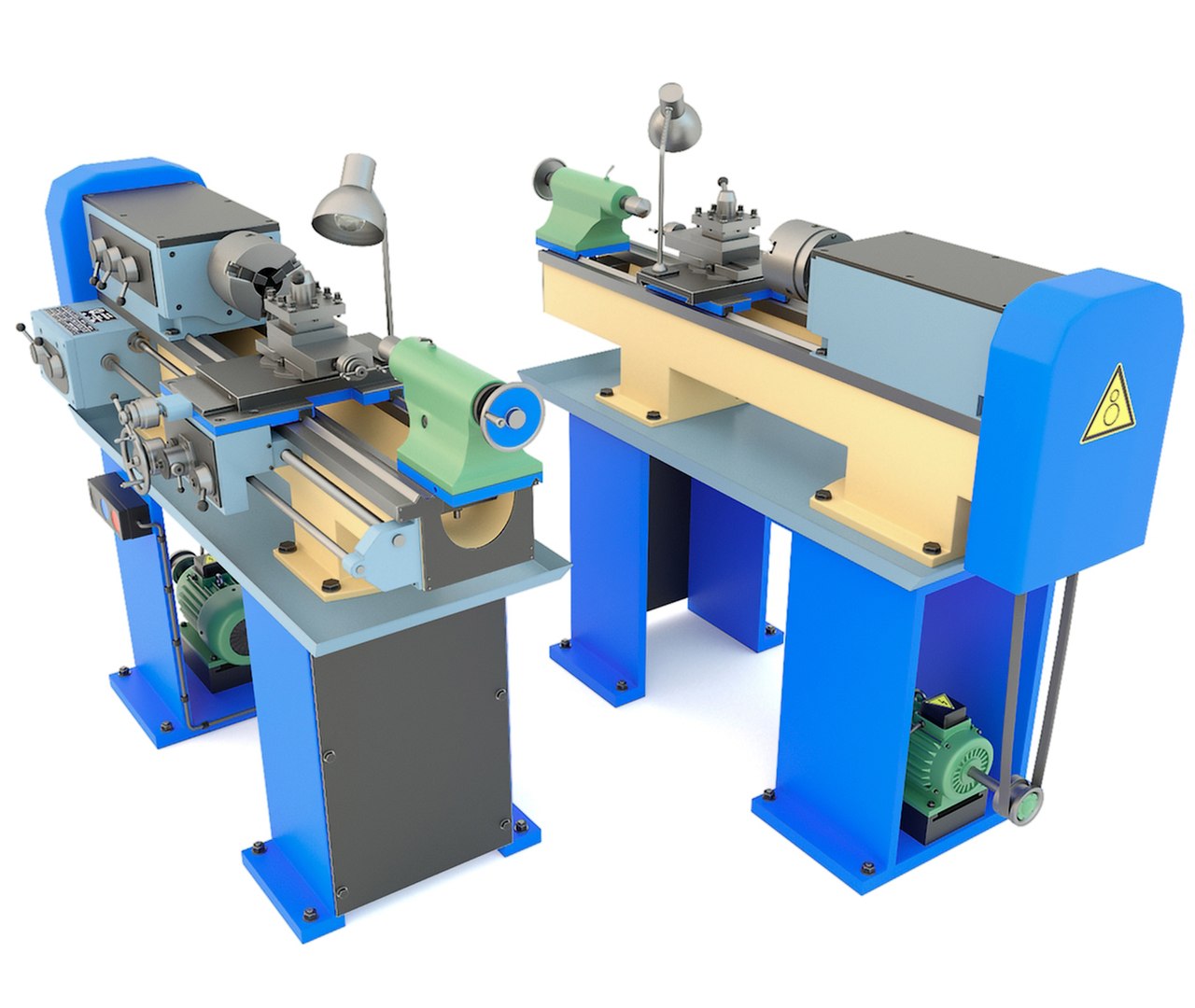 3D TV4 Lathe Machine - Industrial Machine Tool Blue - TurboSquid 1809524