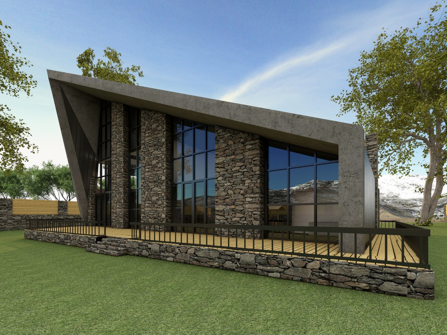 Modern House Garden Model - TurboSquid 1281176