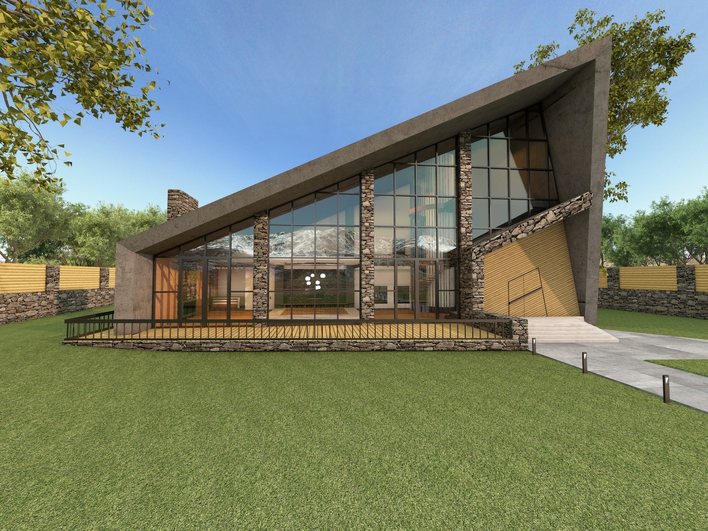 Modern House Garden Model - TurboSquid 1281176