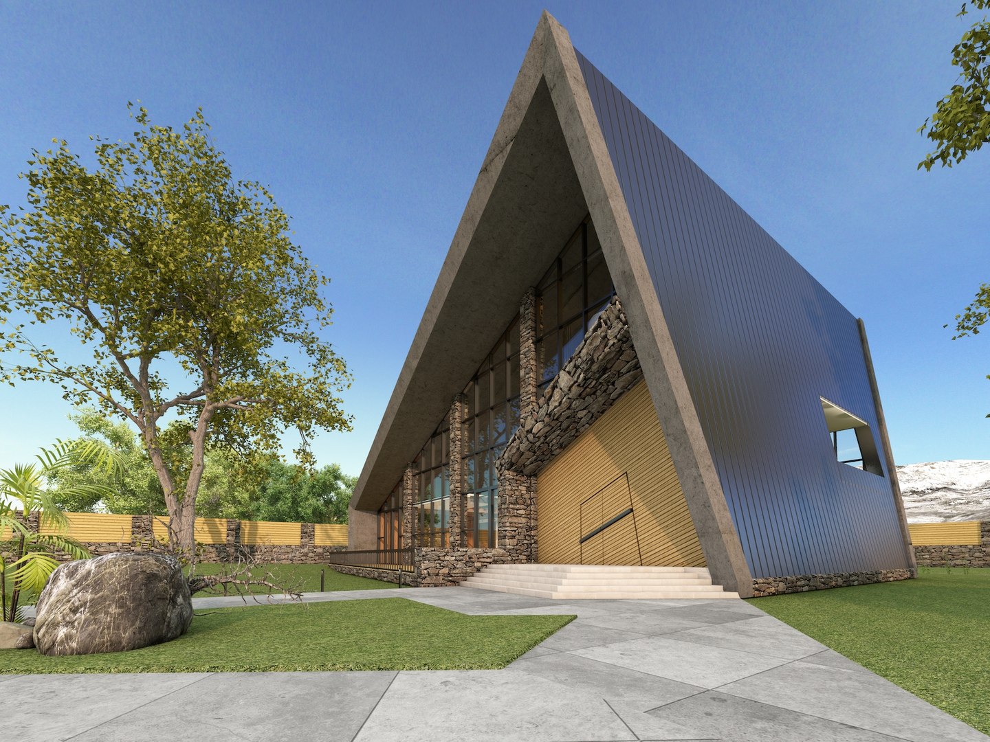 Modern House Garden Model - TurboSquid 1281176