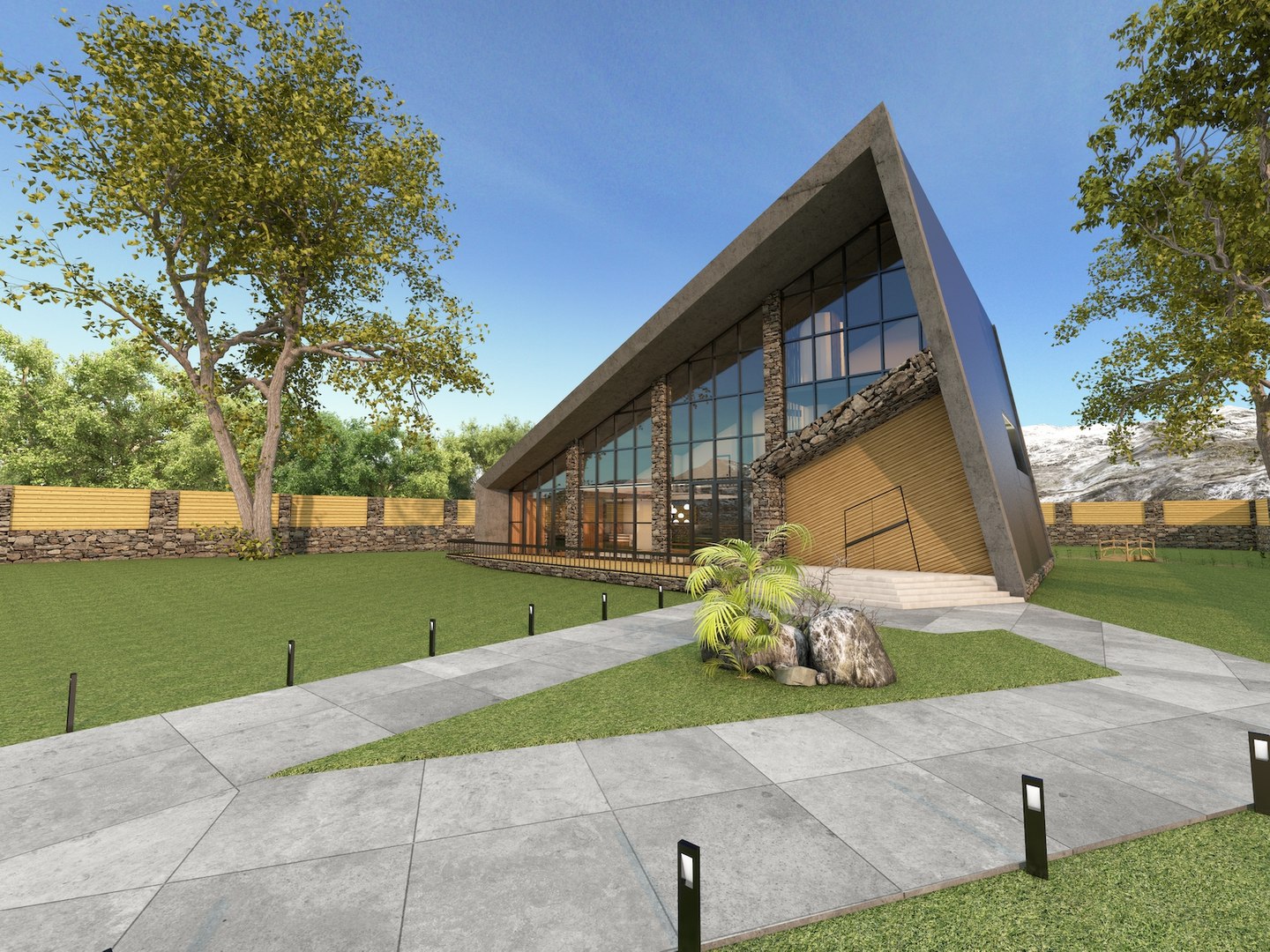 Modern House Garden Model - TurboSquid 1281176