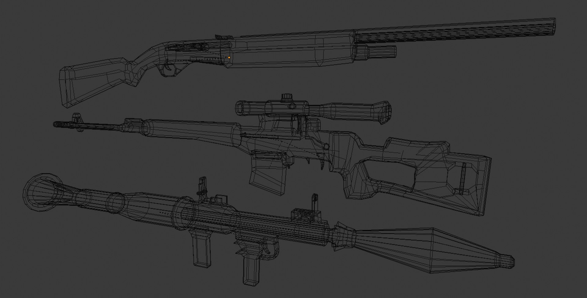 Gun semi-realistic 3D - TurboSquid 1490531