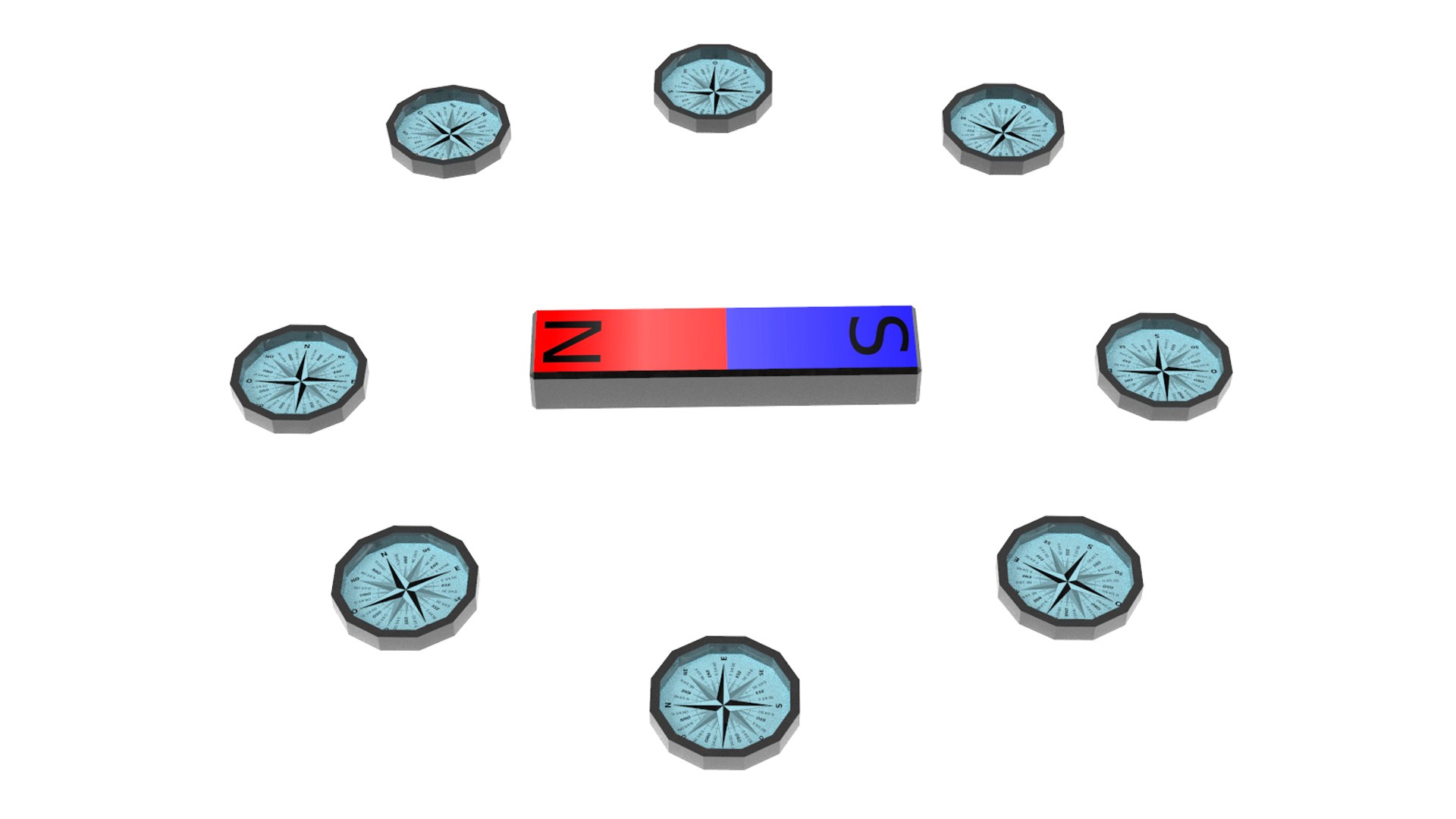 Magnet With Compass 3D Model - TurboSquid 2140415