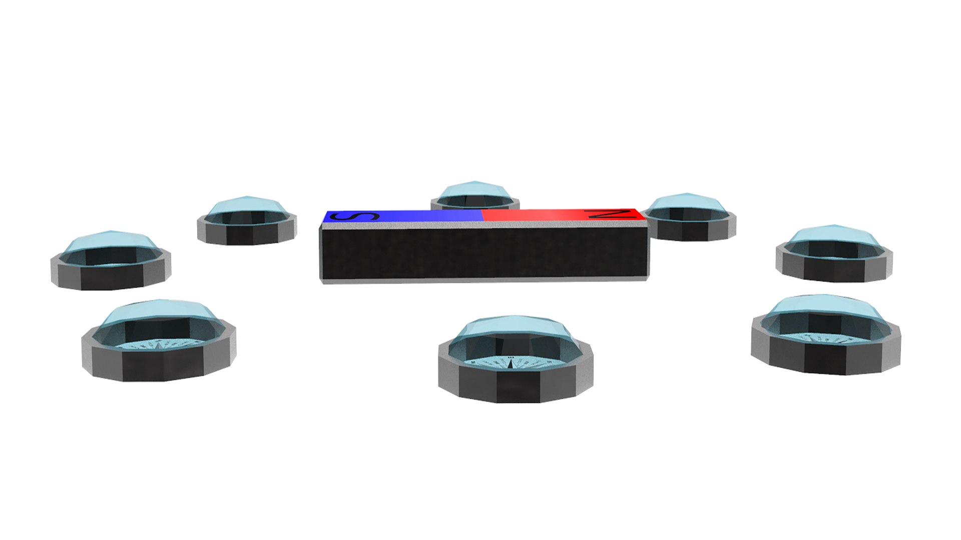 Magnet With Compass 3D Model - TurboSquid 2140415