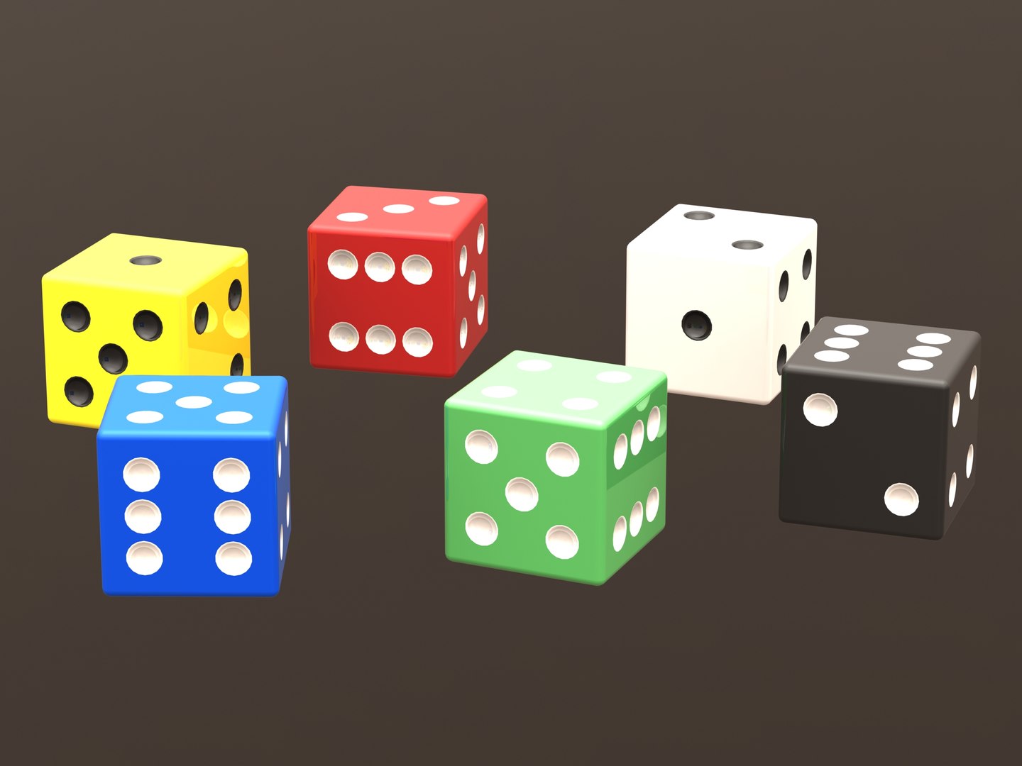 3D 6 Sided Plastic Dice Set - TurboSquid 2176061