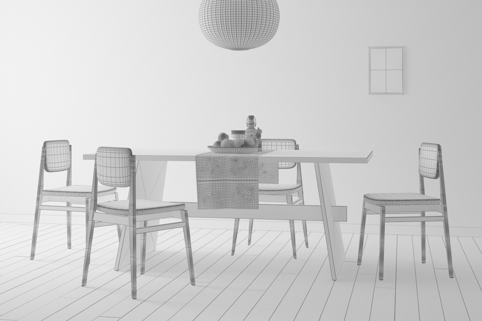props dining room set 3d model