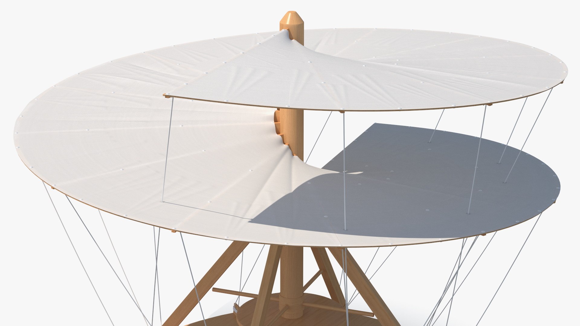 3D Leonardo Da Vinci Helicopter Wooden Concept Rigged Model ...