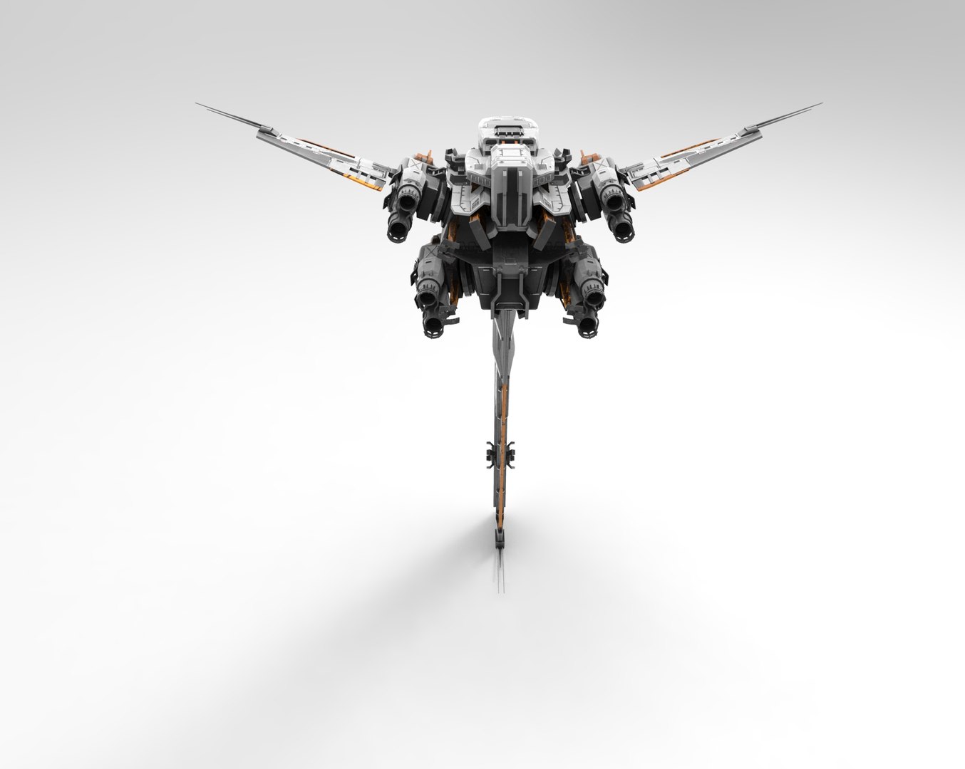 3d Spaceship Vertical Model