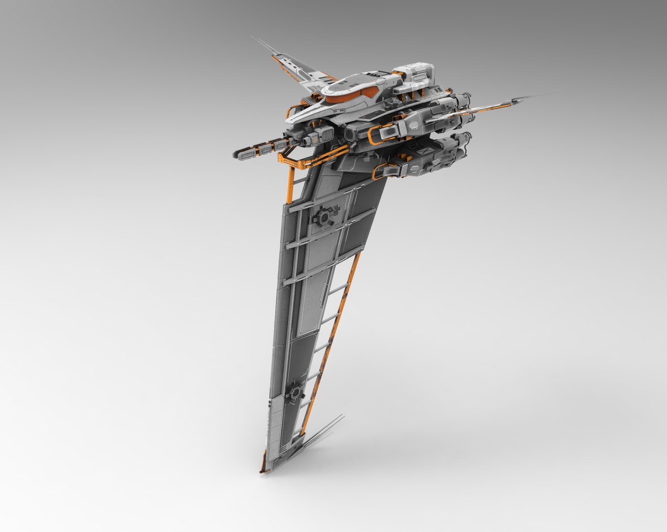 3d Spaceship Vertical Model