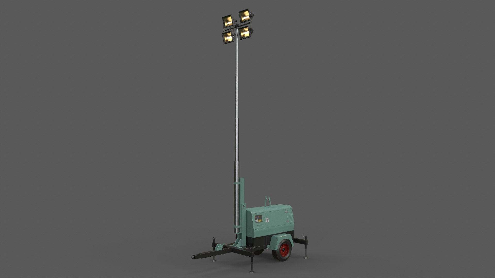 PBR Mobile Light Tower Generator B - Green Light 3D model - TurboSquid ...