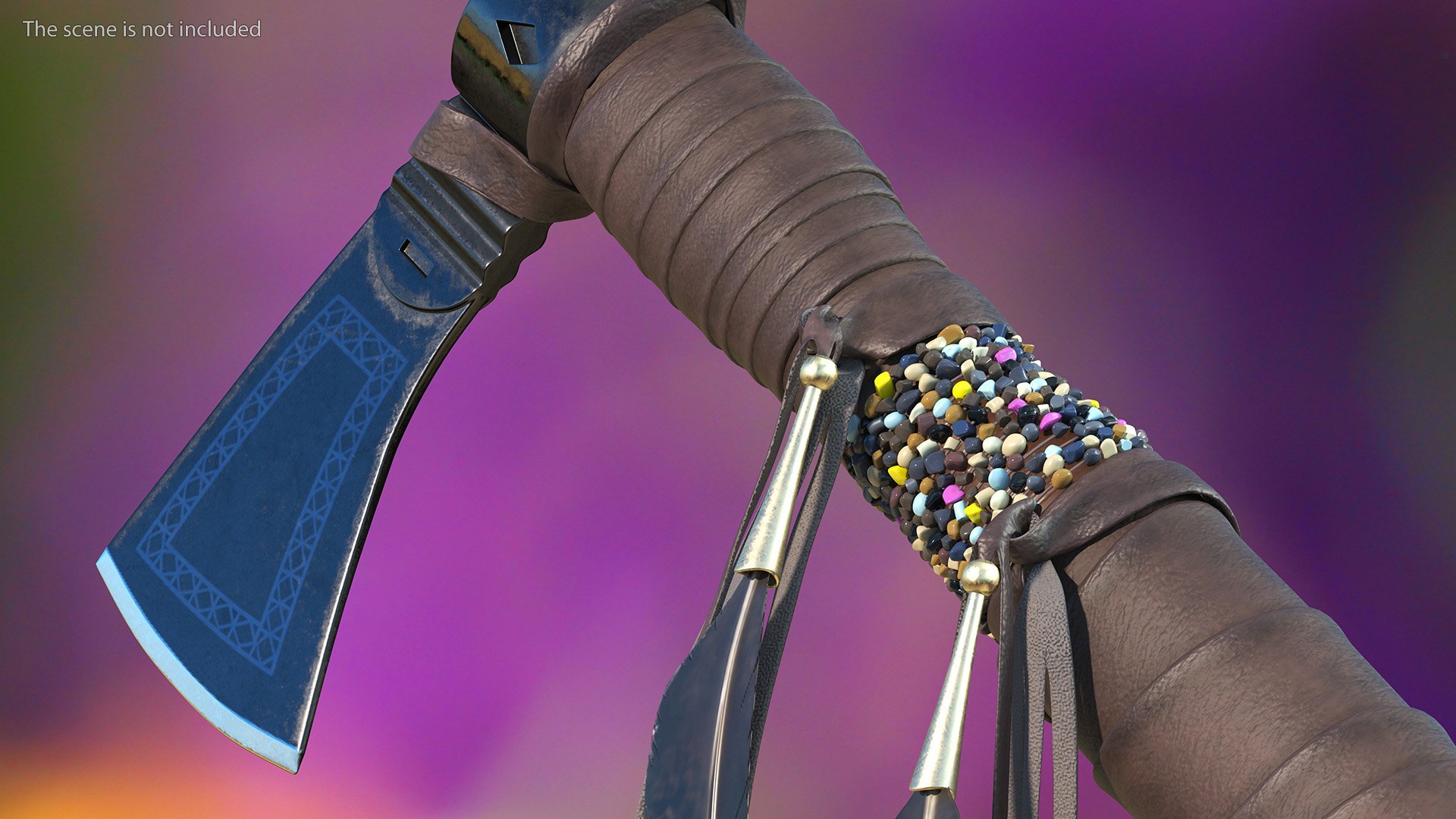 Tomahawk Weapon Dark Leather 3D model - TurboSquid 2100734