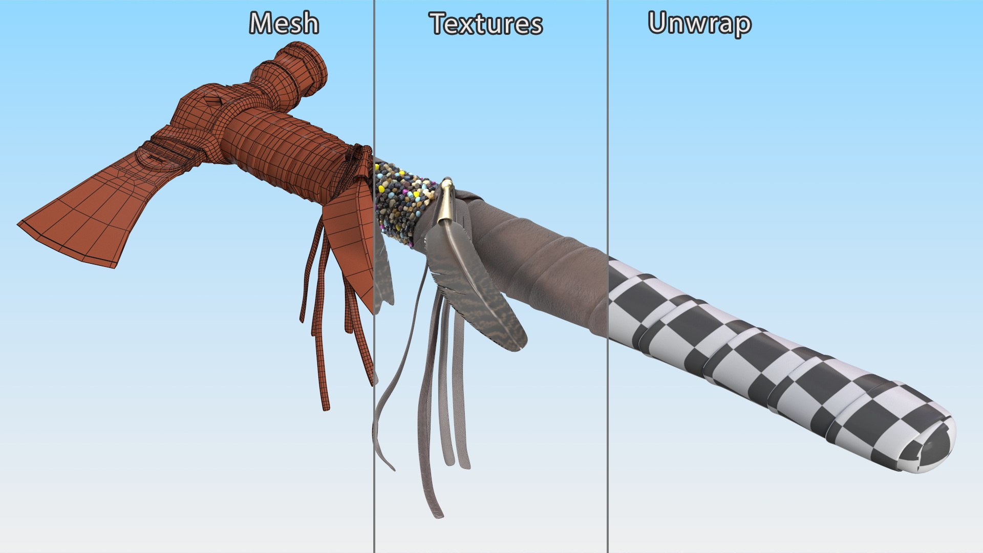 Tomahawk Weapon Dark Leather 3D model - TurboSquid 2100734