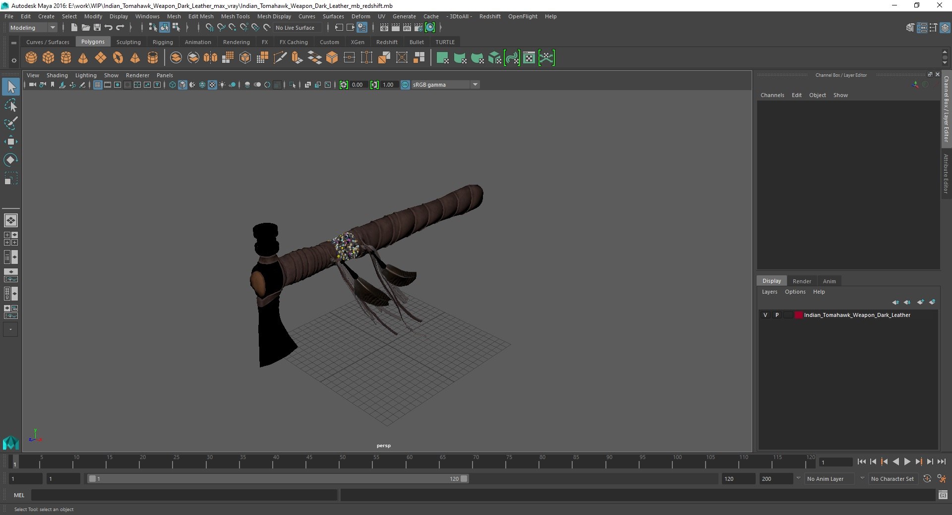 Tomahawk Weapon Dark Leather 3D model - TurboSquid 2100734