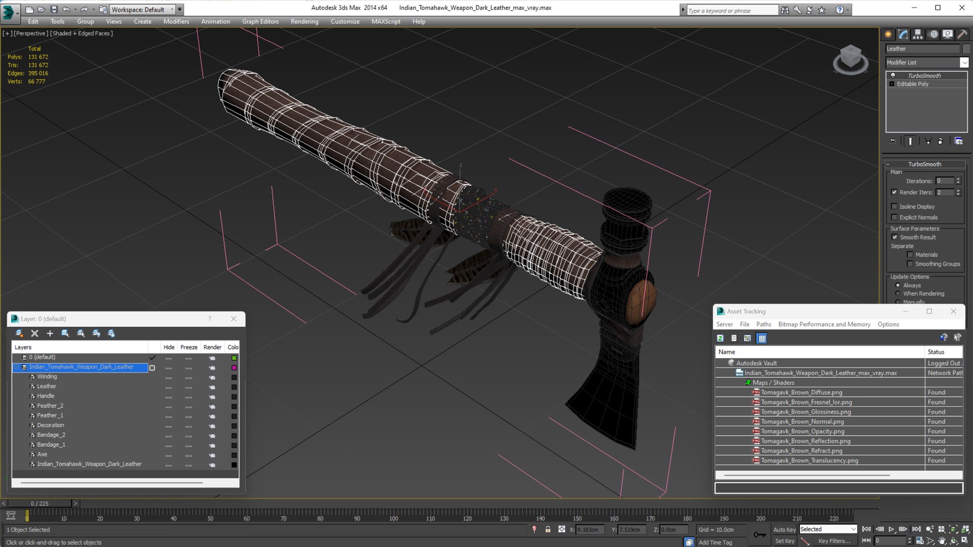 Tomahawk Weapon Dark Leather 3D model - TurboSquid 2100734