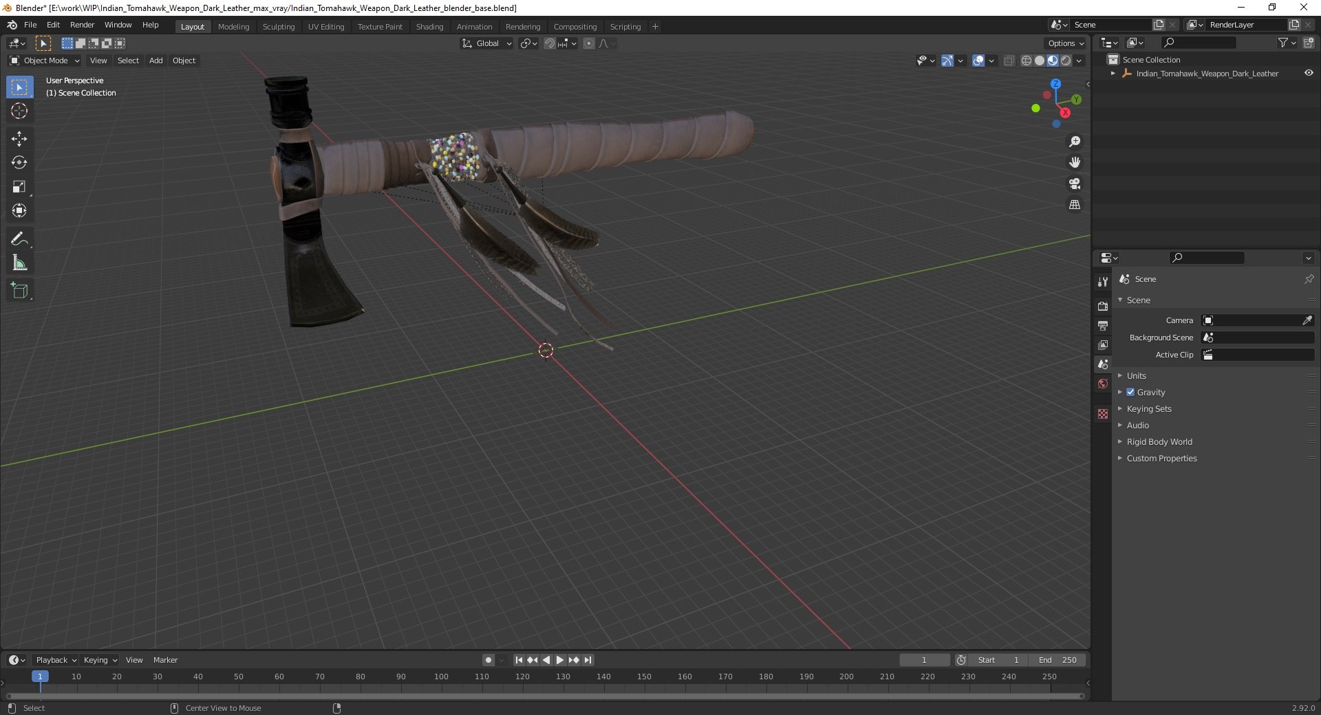 Tomahawk Weapon Dark Leather 3D model - TurboSquid 2100734